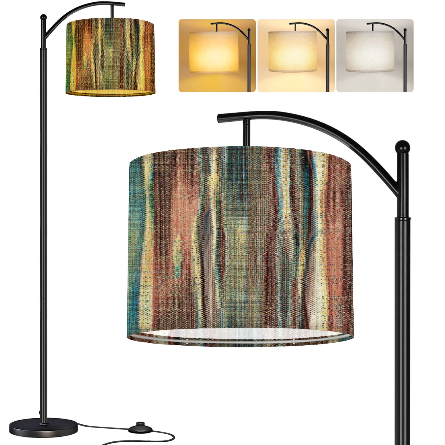 Arc Floor Lamp Seamless print design natural earth tone linen texture ...