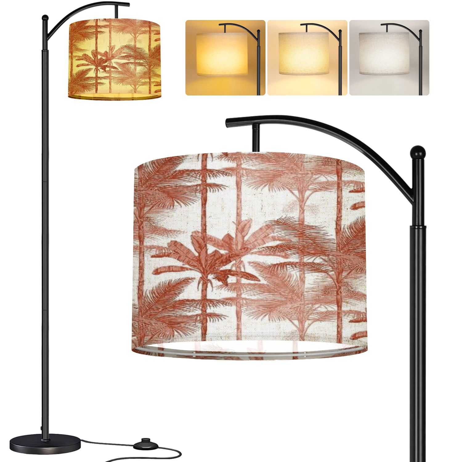 Arc Floor Lamp Seamless print designs Hawaii tropical surf palm themed ...