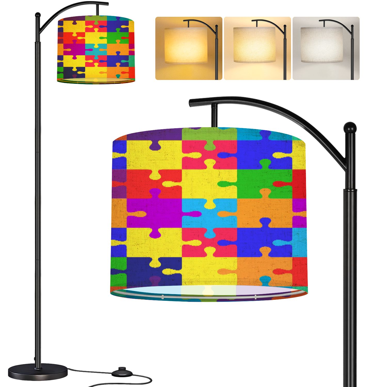 Arc Floor Lamp Seamless puzzles Tall Modern Standing Lamp LED ...