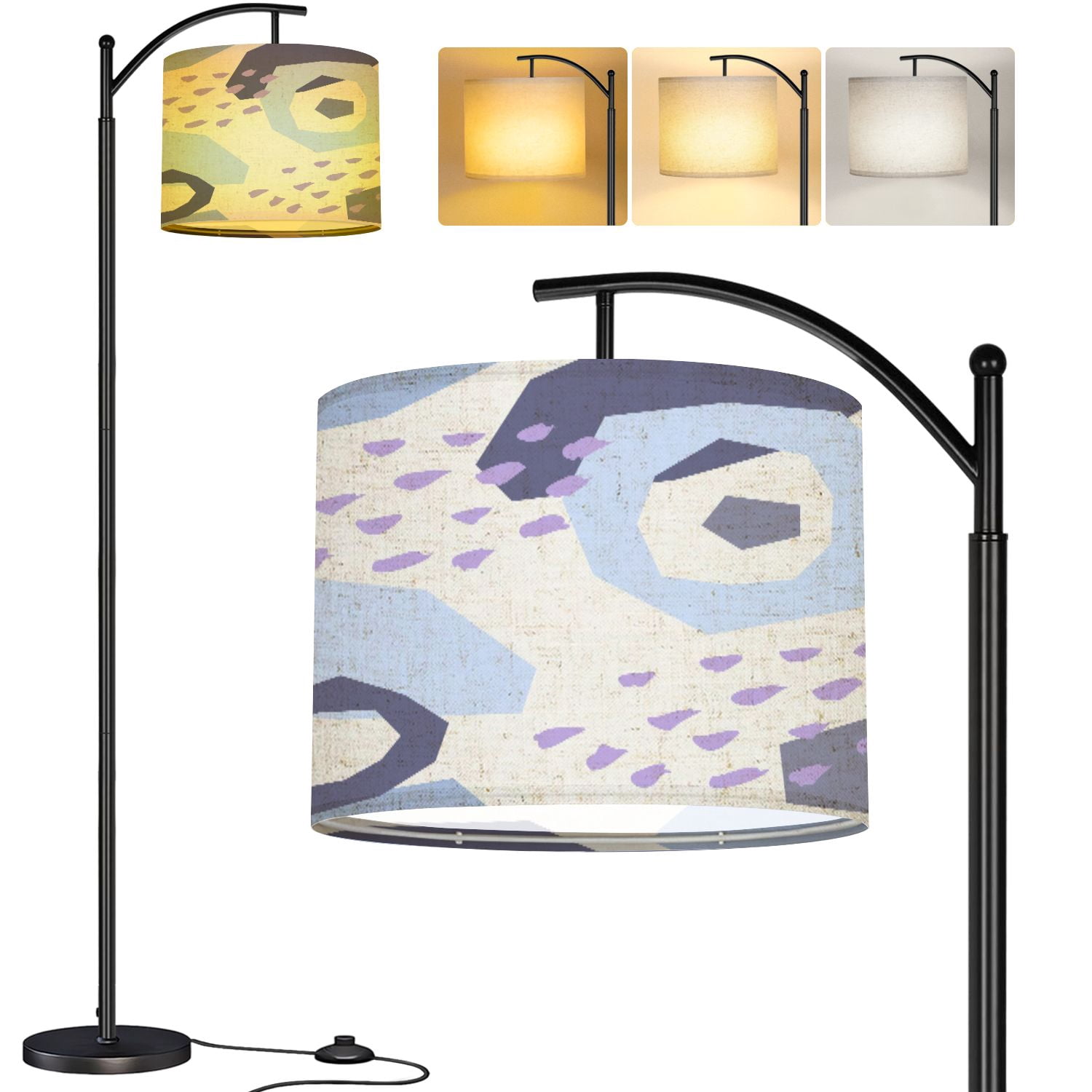 Arc Floor Lamp Seamless repeat geometric shapes pink lavender purple ...