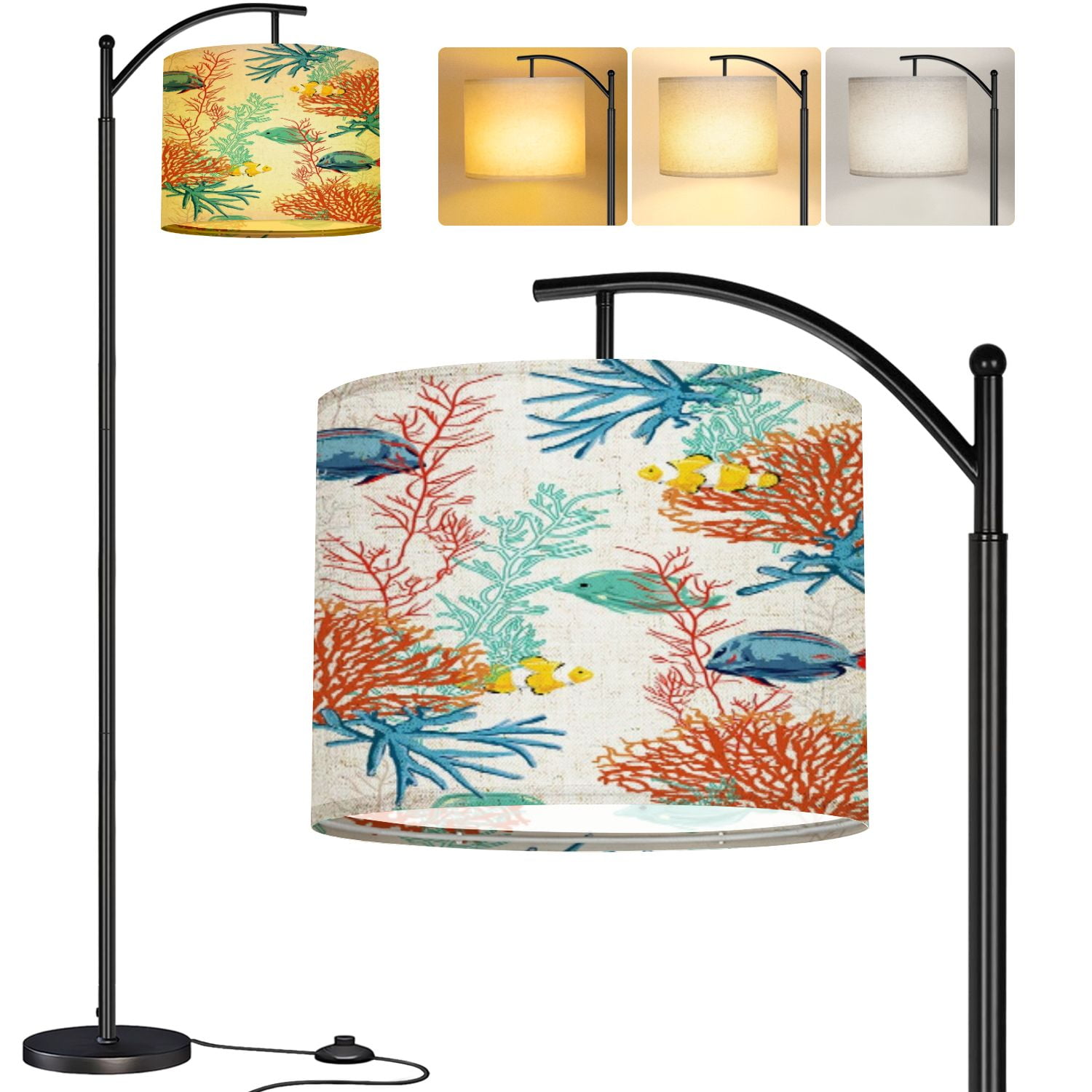 Arc Floor Lamp Seamless sea treasure fish coral marine design for ...