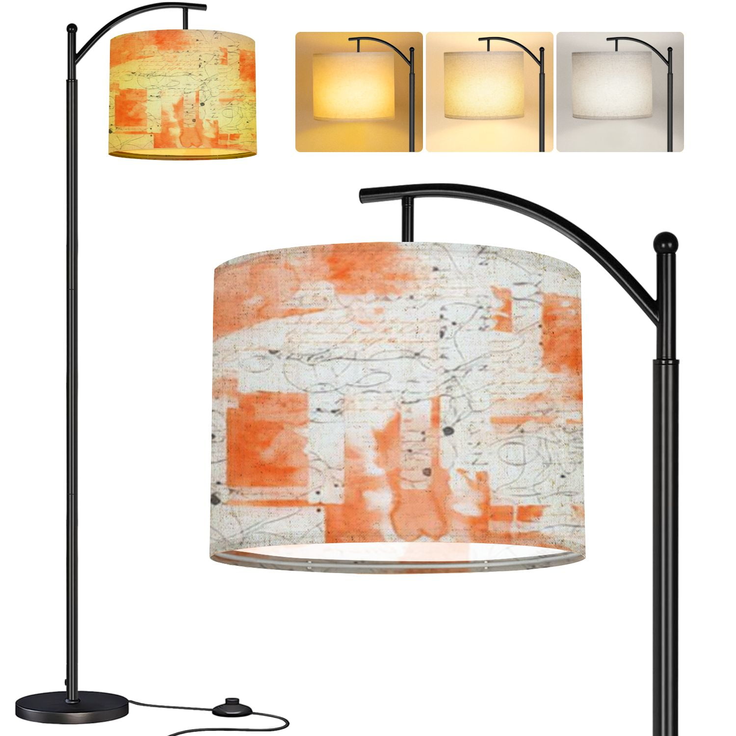 Arc Floor Lamp Seamless slogans hand writing colorful brush Tall Modern ...