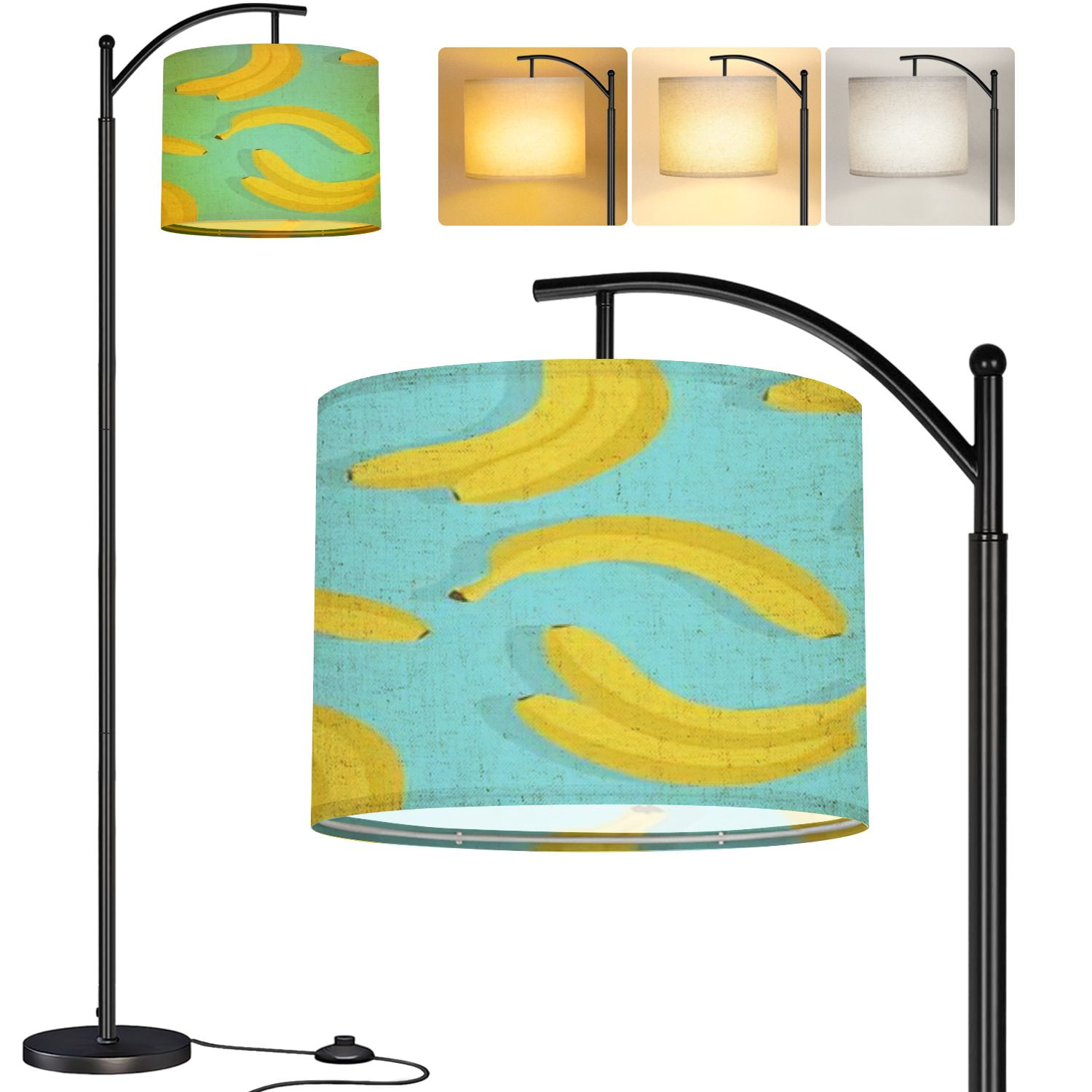 Arc Floor Lamp Seamless stylish pattern fresh yellow bananas flat style ...