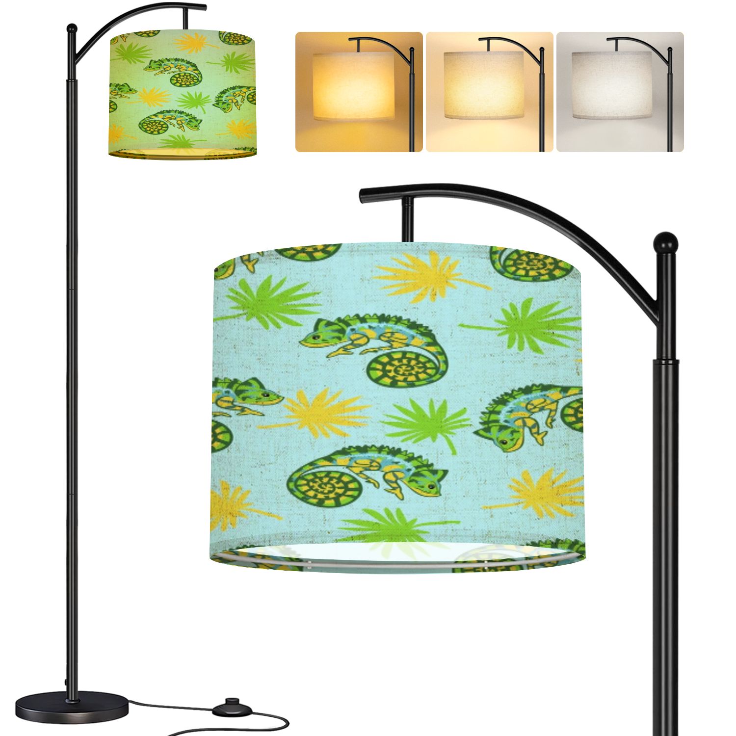 Arc Floor Lamp Seamless summer Chameleon Stylized chameleon bright Tall ...