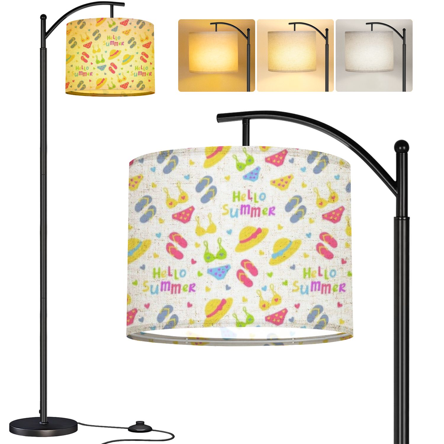 Arc Floor Lamp Seamless summer beachwear accessories Cartoon style ...