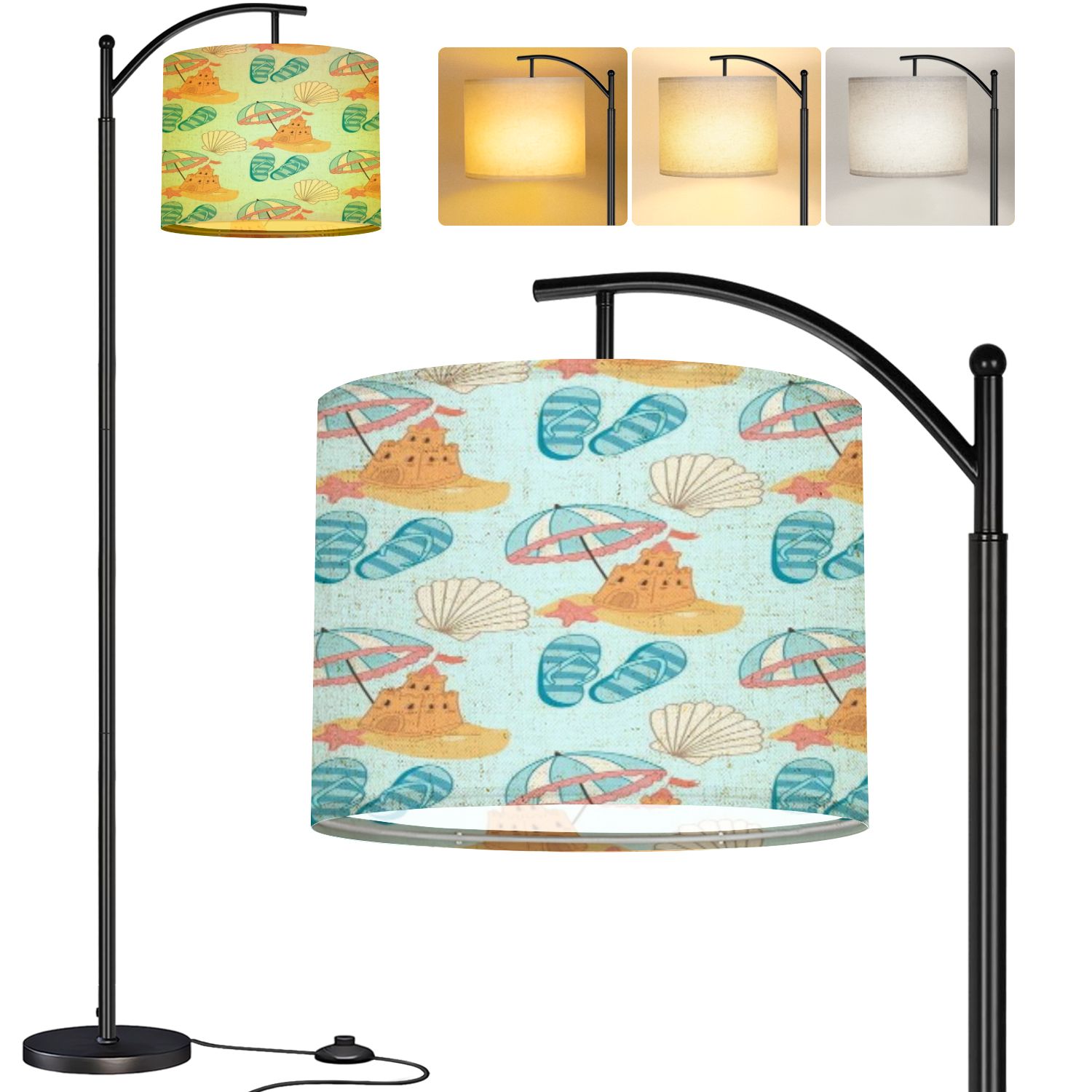 Arc Floor Lamp Seamless summer sandcastles seashells starfish flip ...