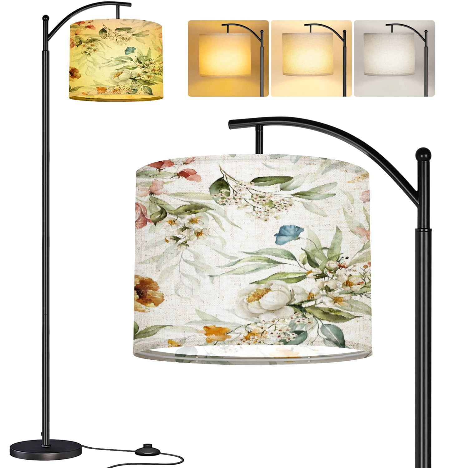 Arc Floor Lamp Seamless watercolor floral pattern pink blush flowers ...
