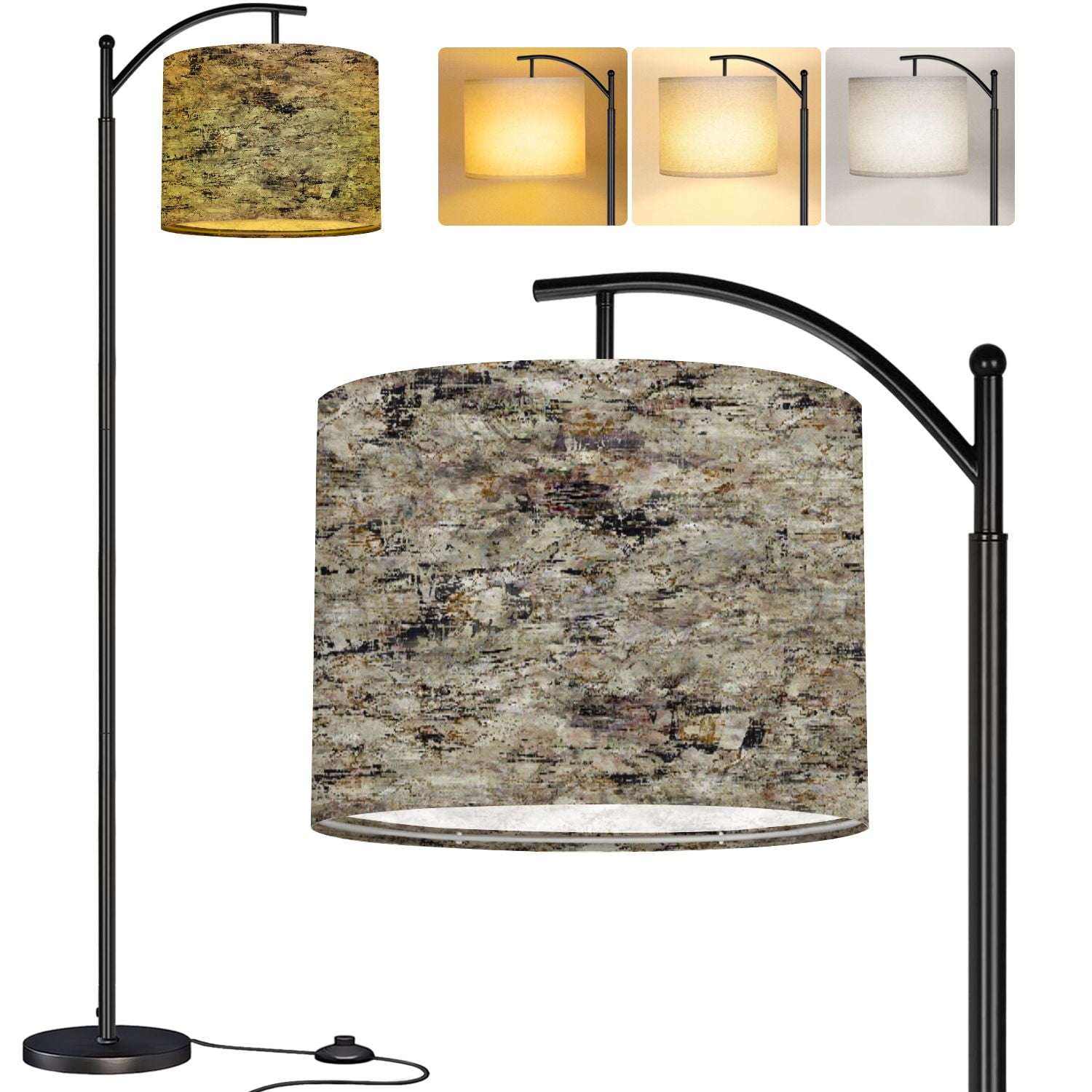 Arc Floor Lamp Seamless white grey birch bark tree texture Mottled ...