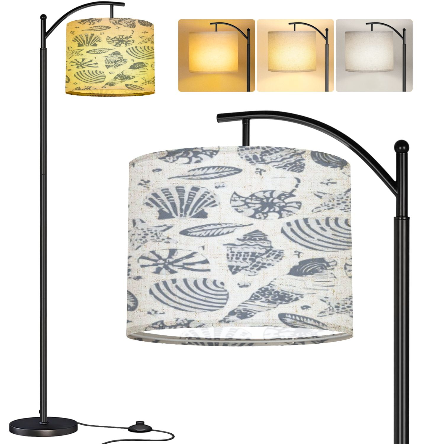Arc Floor Lamp Seashell seamless pattern Summer holiday marine ...