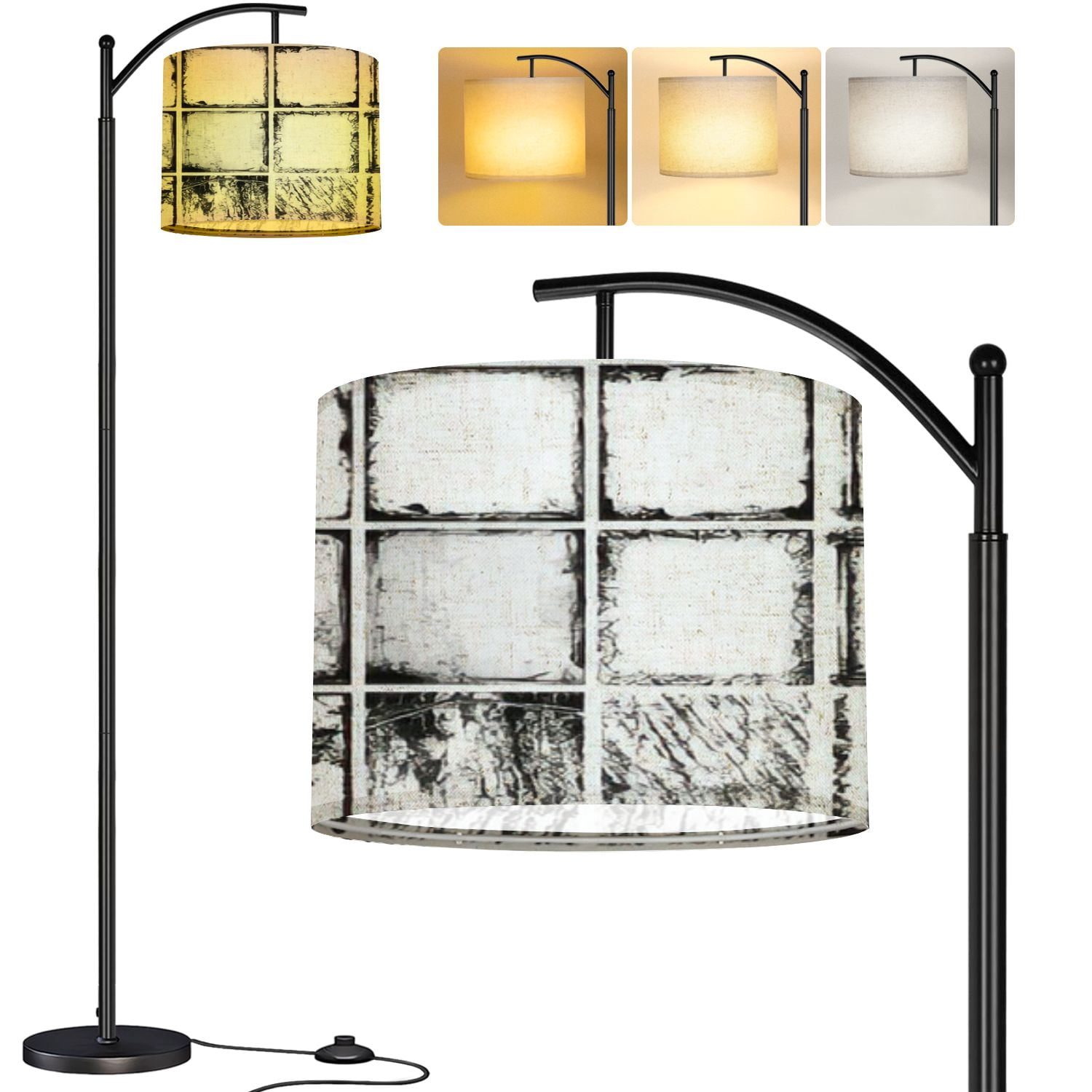 Arc Floor Lamp Set Frames Textures Lines Brushes Tall Modern Standing ...