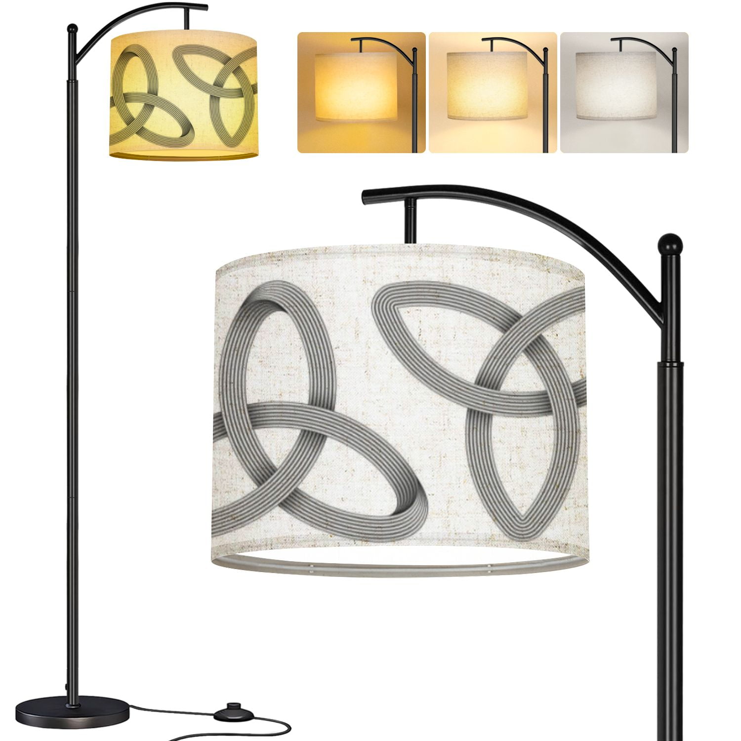 Arc Floor Lamp Set Triquetra knots made intersected strips trinity ...