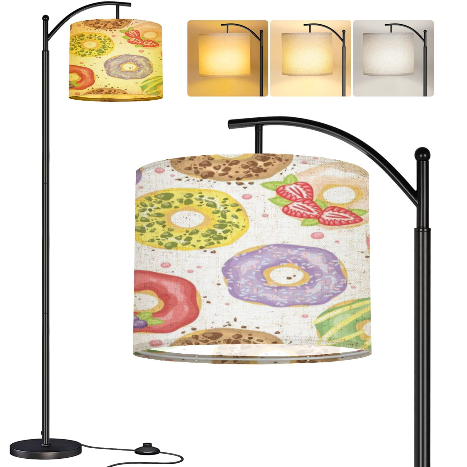 Arc Floor Lamp Set doughnut seamless pattern pastry sweet dessert snack ...