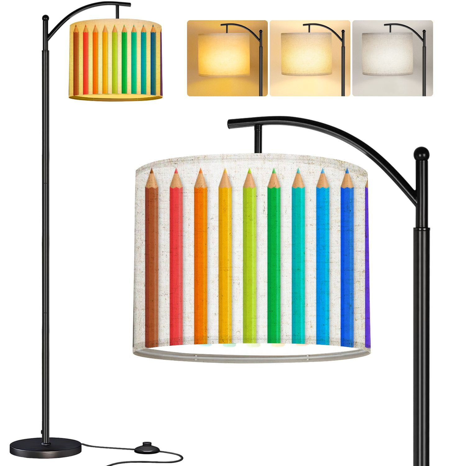 Arc Floor Lamp Set realistic colored pencils Wooden color crayons ...