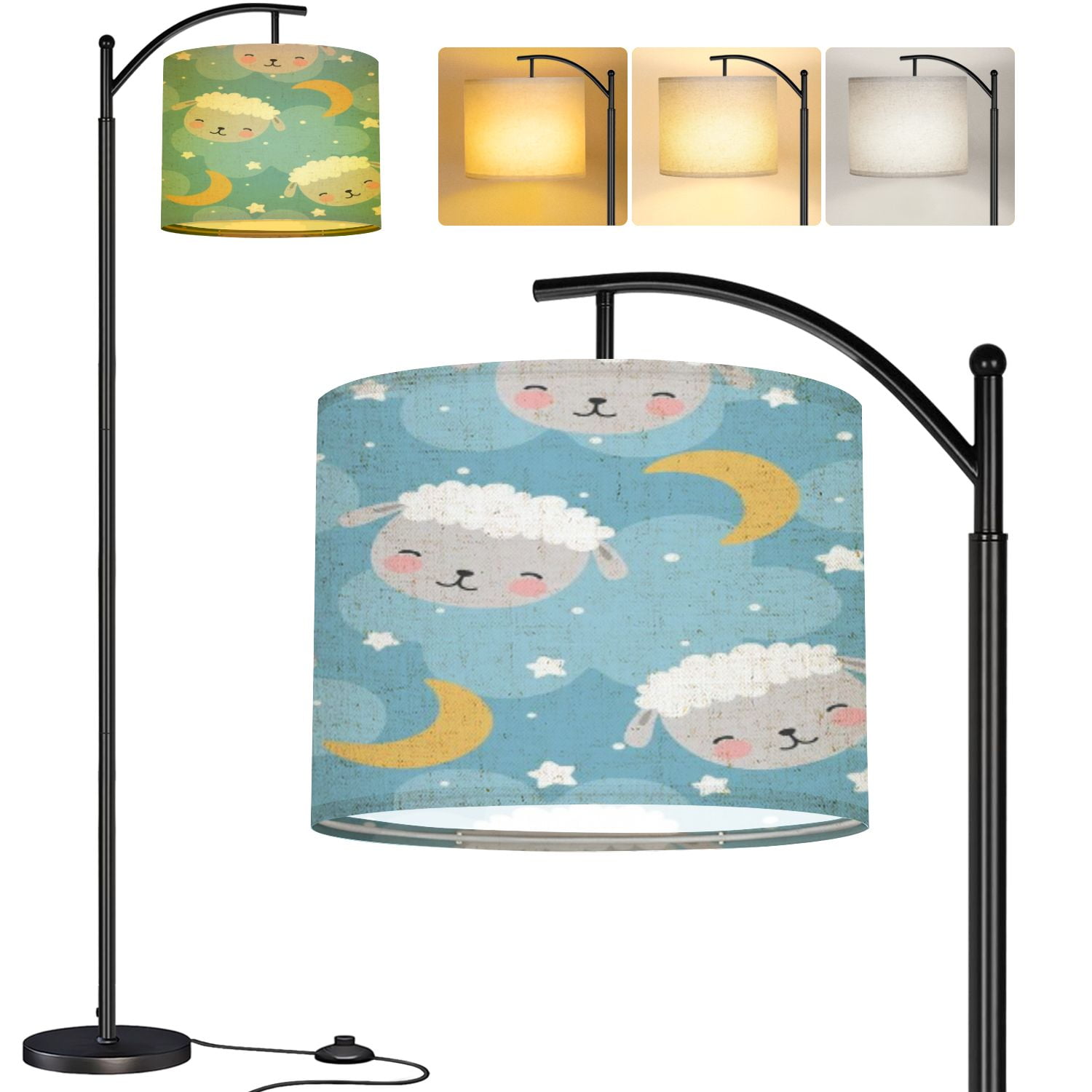 Arc Floor Lamp Sheep Seamless clouds stars Cute Cartoon Animal Tall ...