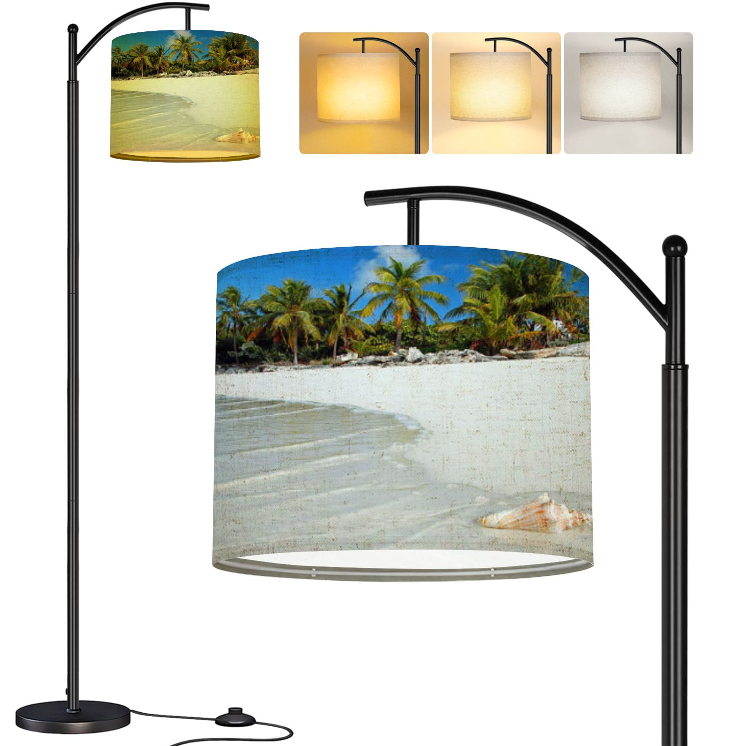 Arc Floor Lamp Shell washes up tropical beach Tall Modern Standing Lamp ...