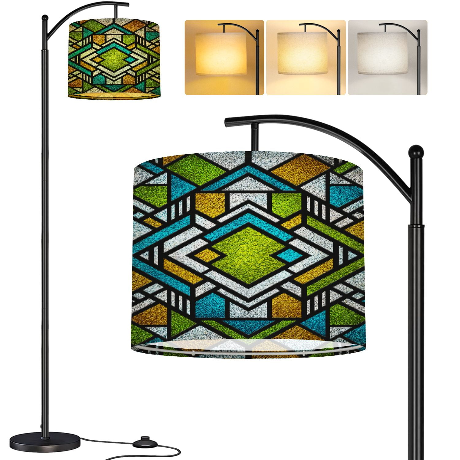 Arc Floor Lamp Sketch colored stained glass window Art Deco Abstract ...