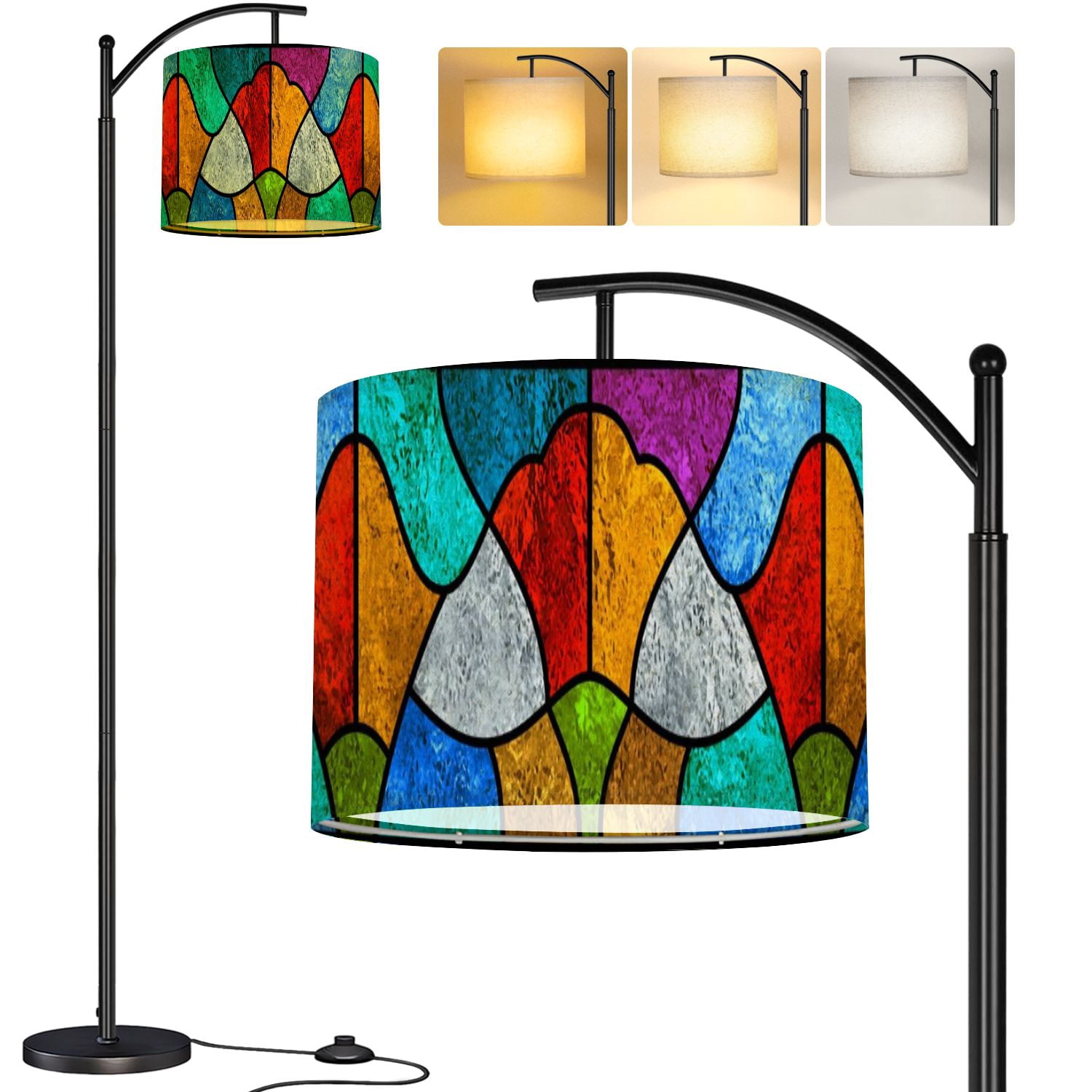 Arc Floor Lamp Sketch colorful stained glass window Abstract stained ...