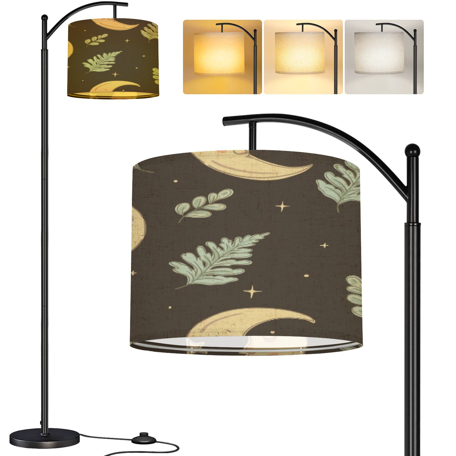 Arc Floor Lamp Sleeping Crescent Moon Seamless Whimsical Tall Modern ...