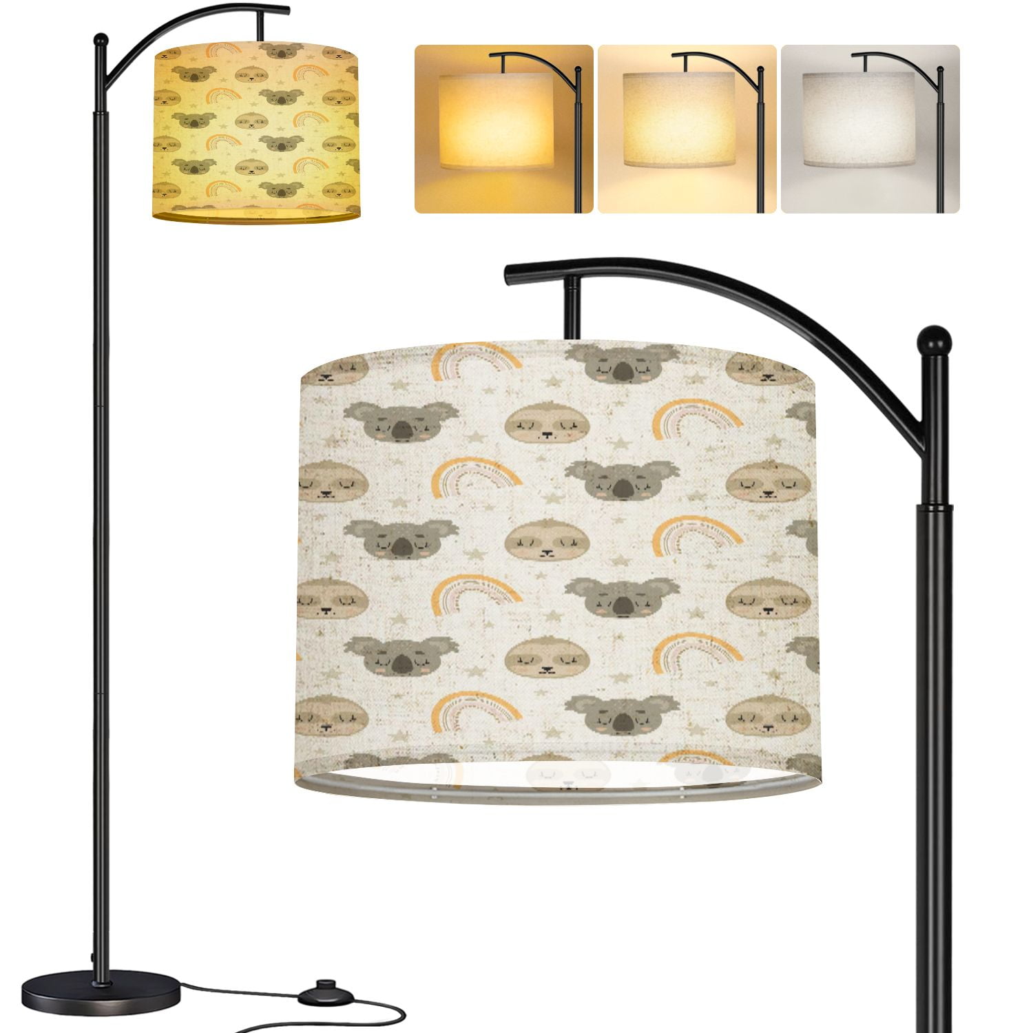 Arc Floor Lamp Sloth Jungle animal character seamless pattern modern ...