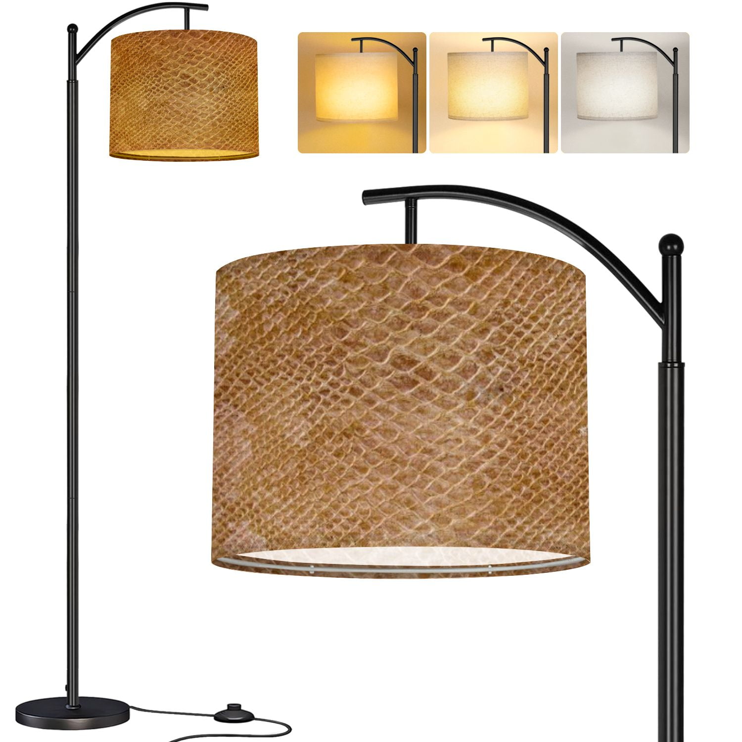 Arc Floor Lamp Snake skin texture Tall Modern Standing Lamp LED ...