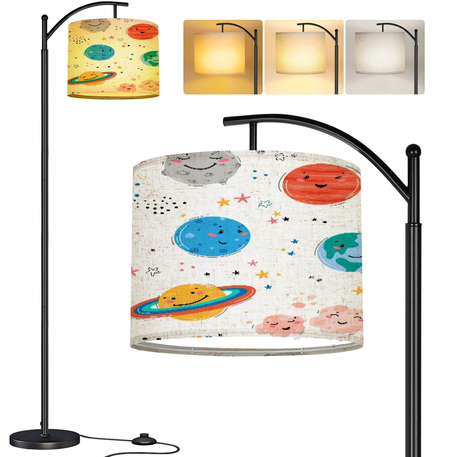 Arc Floor Lamp Space Seamless Pattern Planets Solar System Sun ...