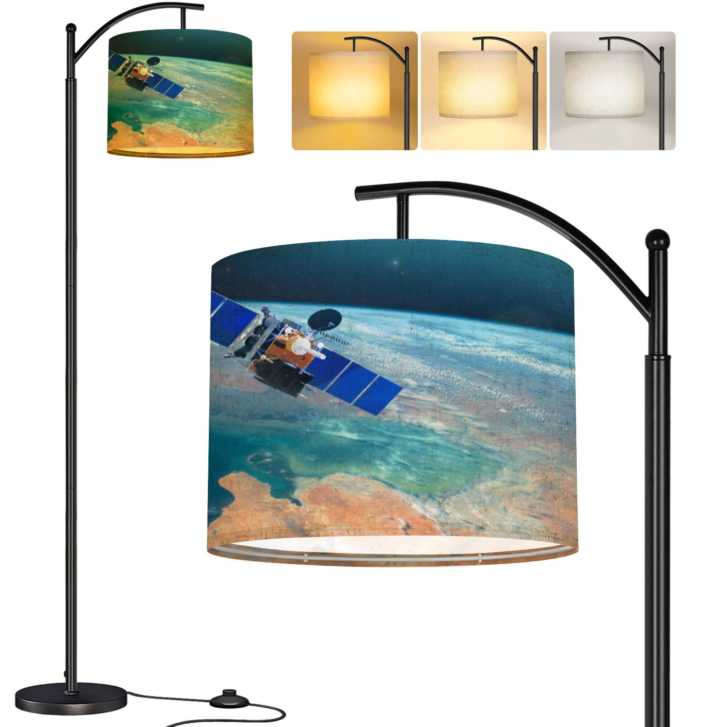 Arc Floor Lamp Space communications satellite low orbit around Earth ...
