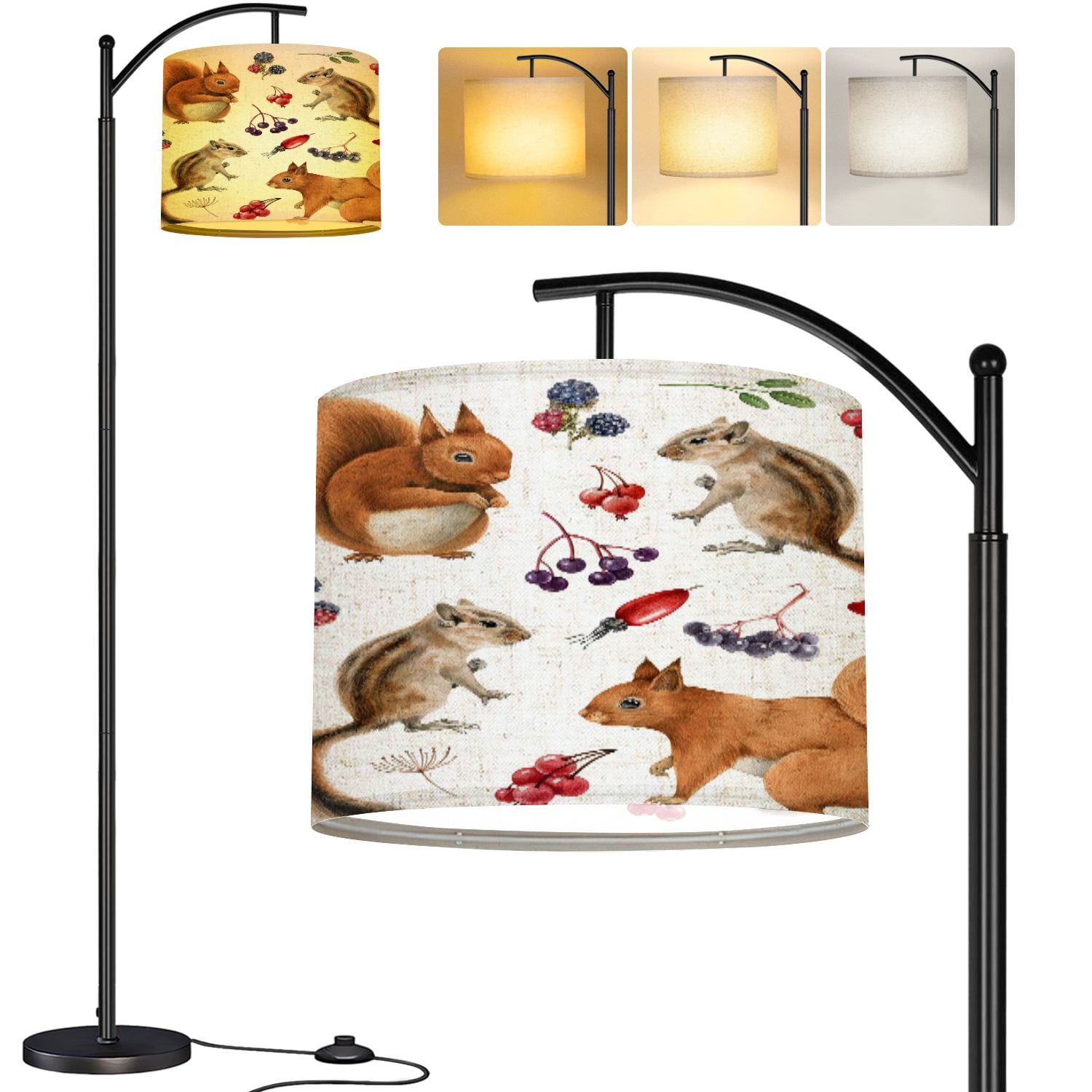 Arc Floor Lamp Squirrel chipmunk watercolor set Hand drawn squirrel ...