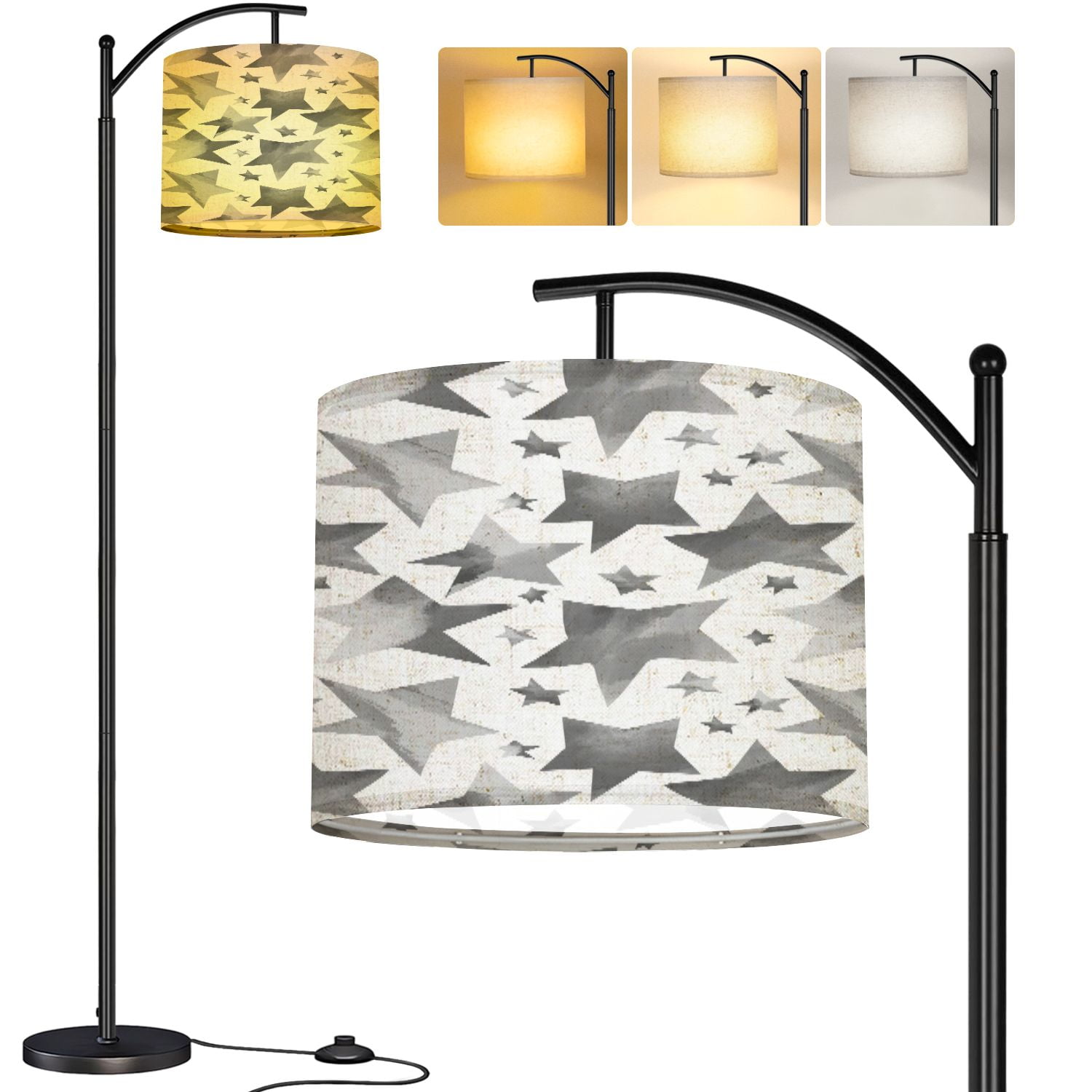 Arc Floor Lamp Star panel seamless gray watercolor drawing sharp ...