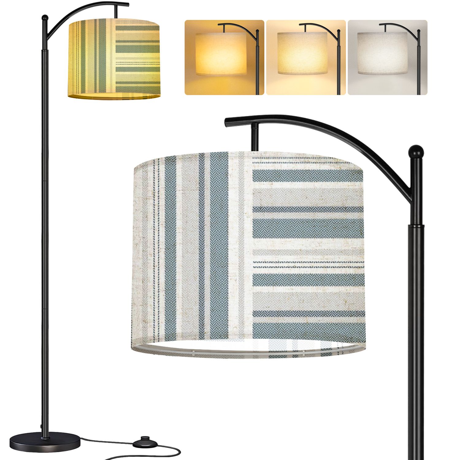 Arc Floor Lamp Stripe pattern set Vertical horizontal herringbone lines ...