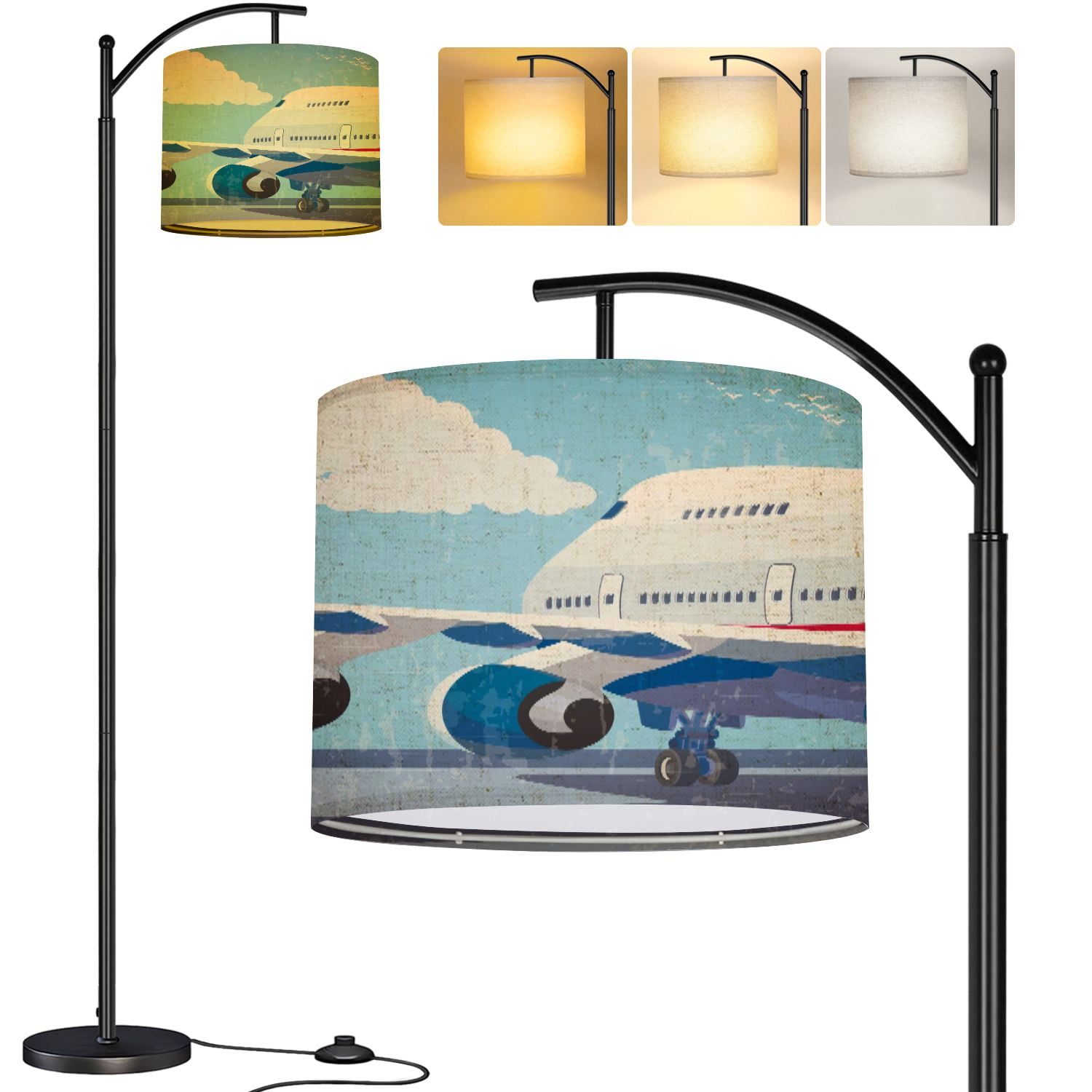 Arc Floor Lamp Stylized theme civil aviation Modern jet airplane ready ...
