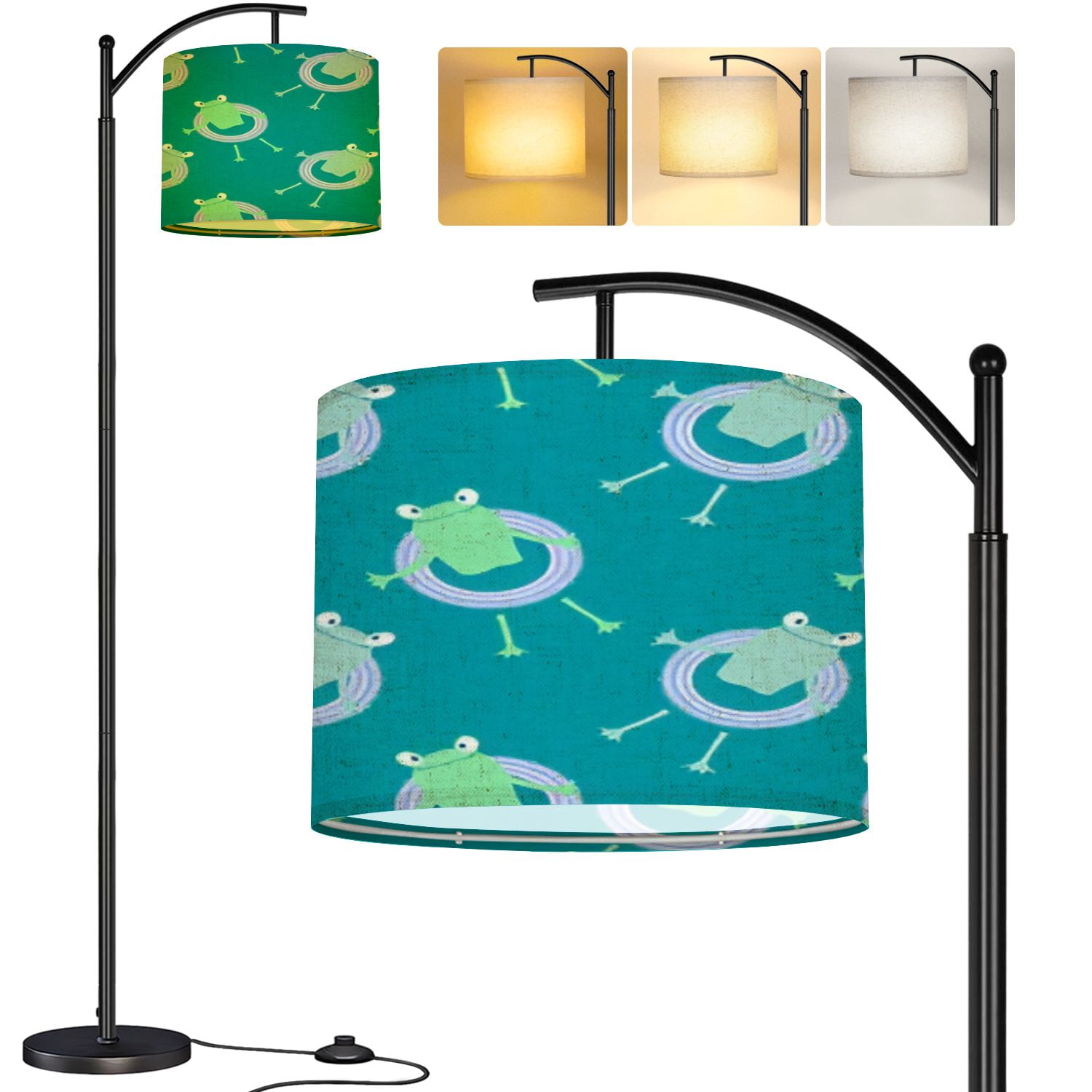 Arc Floor Lamp Summer animals seamless frogs swimming ring pattern for ...