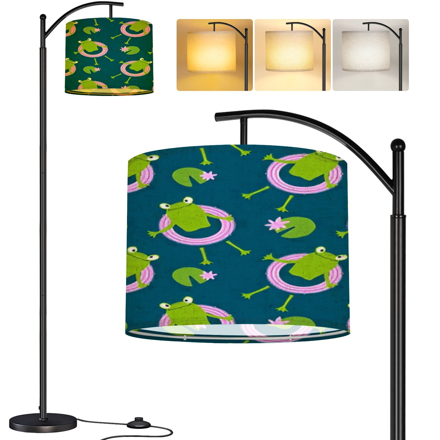 Arc Floor Lamp Summer animals seamless frogs swimming ring pattern for ...