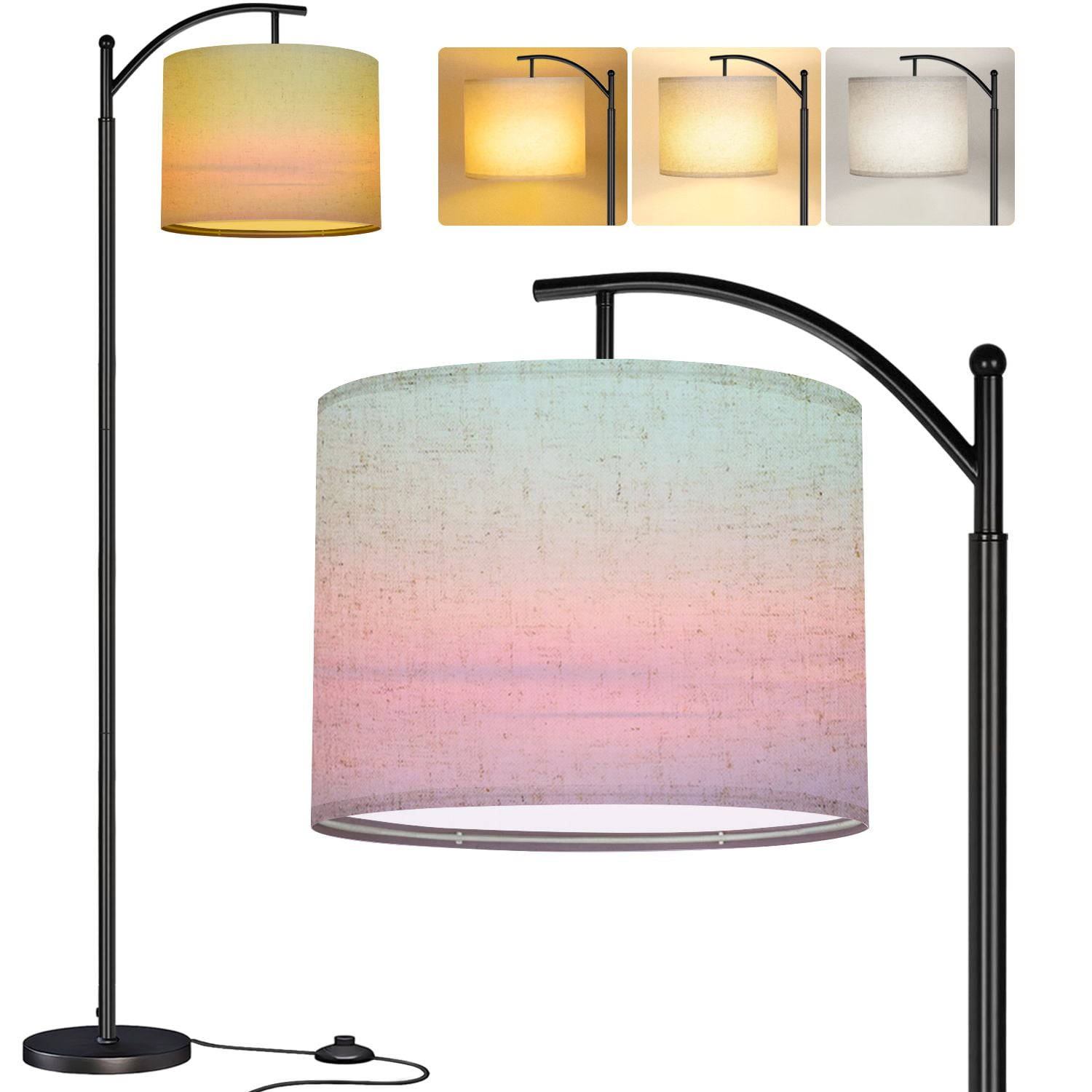 Arc Floor Lamp Sunset Sky Sunrise soft Pink Green pastel colour ...