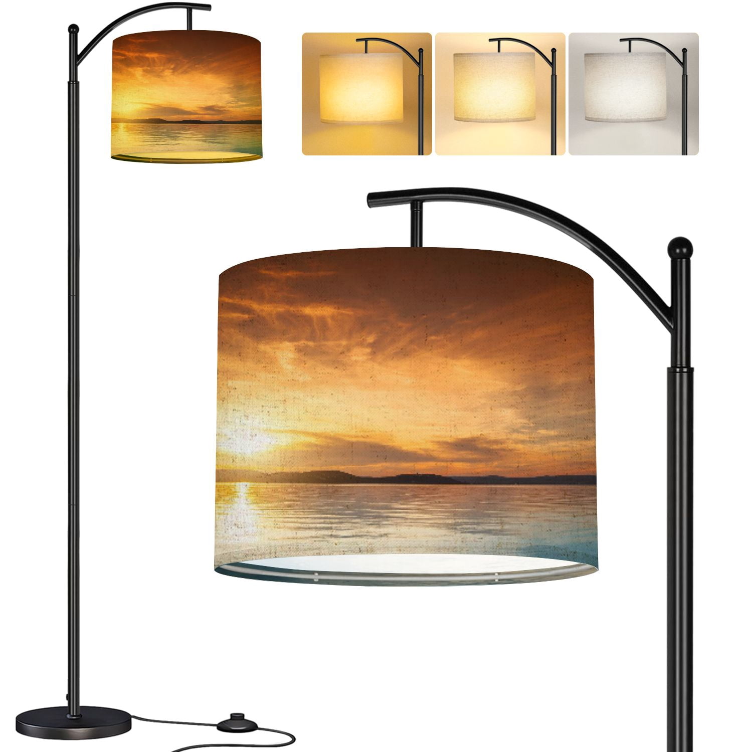 Arc Floor Lamp Sunset water Tall Modern Standing Lamp LED Adjustable ...