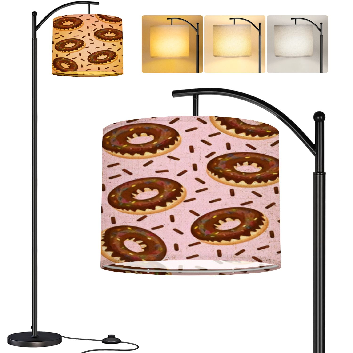 Arc Floor Lamp Sweet Snack Seamless Pattern Donut Doughnut Repeatable ...