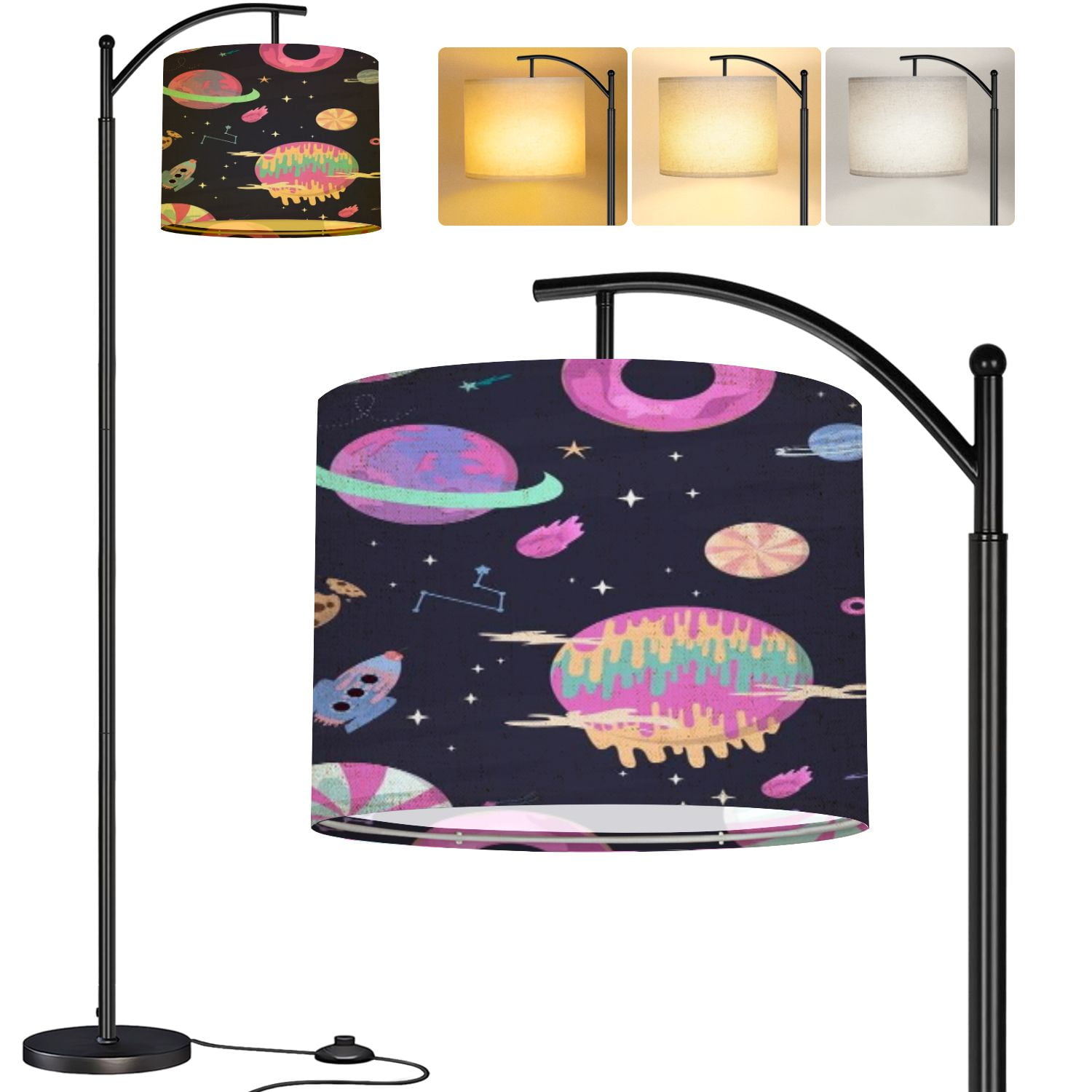 Arc Floor Lamp Sweet space seamless pattern fantasy chocolate cookie ...