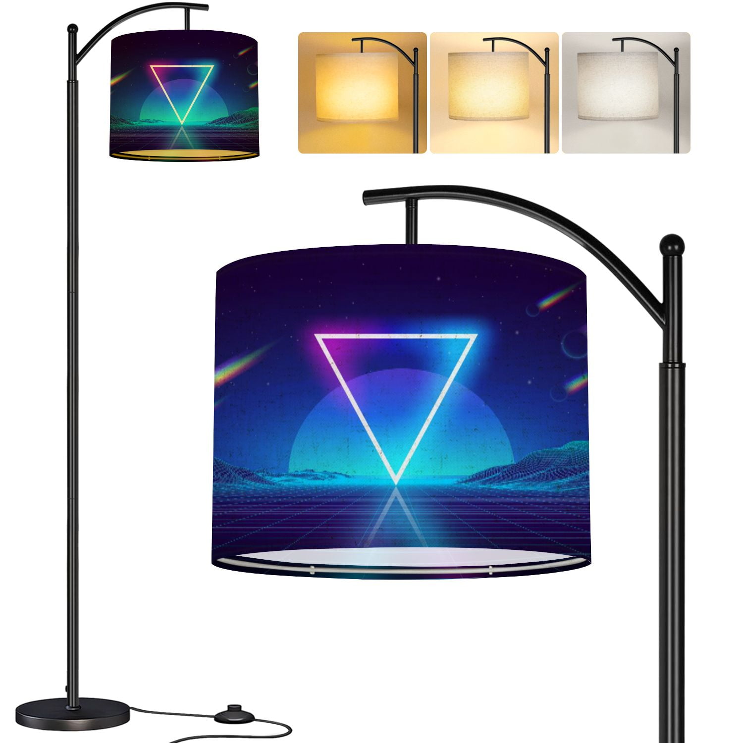 Arc Floor Lamp Synth wave retro city landscape sunset 3d landscape ...