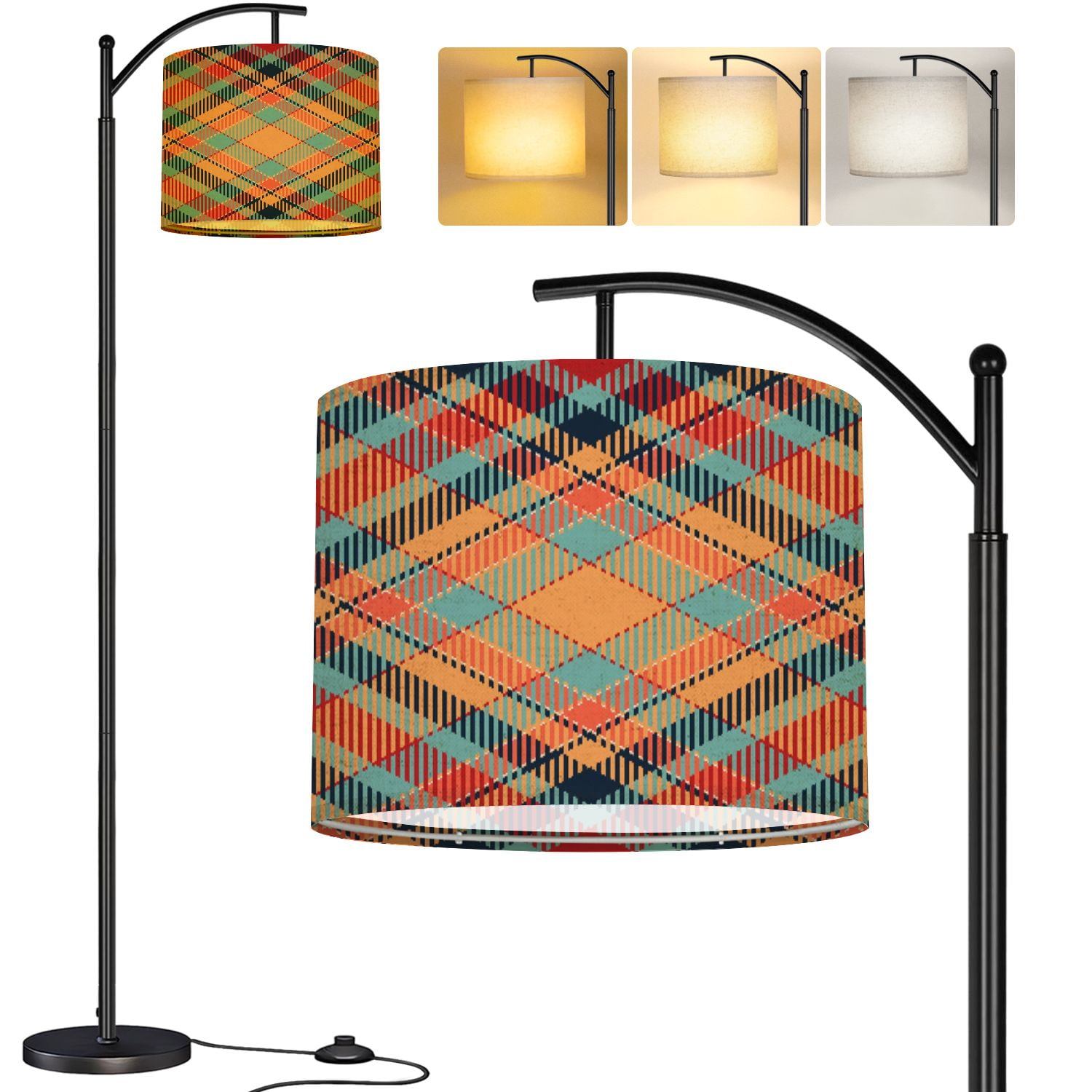 Arc Floor Lamp Tartan scotland seamless plaid pattern Retro fabric ...