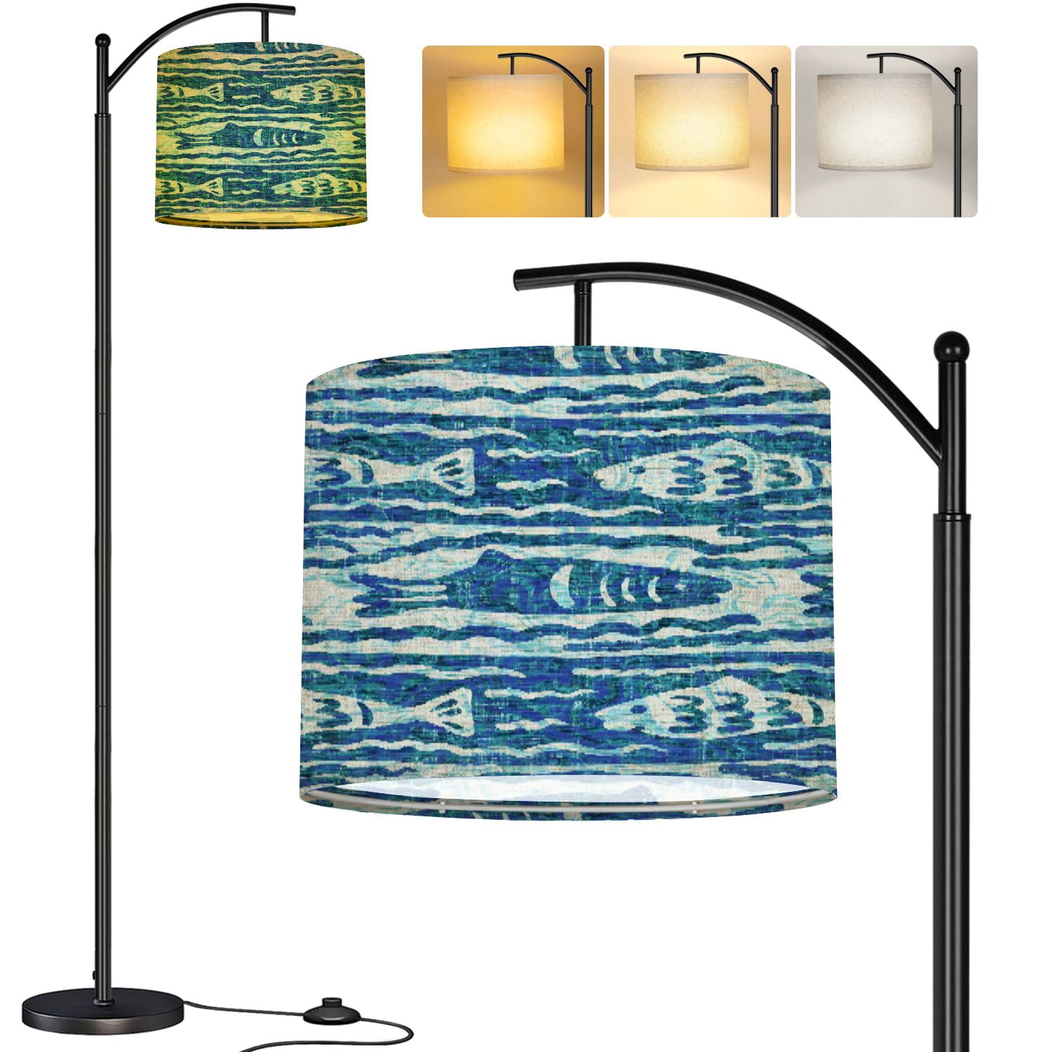 Arc Floor Lamp Teal blue fish weathered grunge nautical texture Summer ...