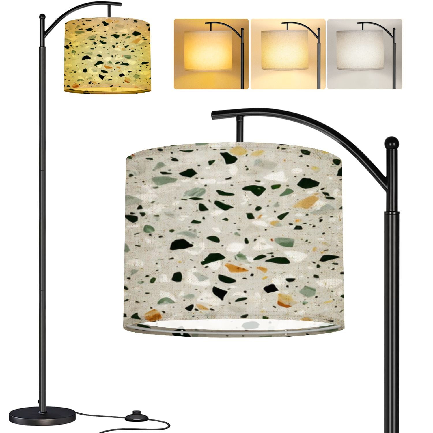 Arc Floor Lamp Terrazzo flooring seamless warm colors Texture classic ...