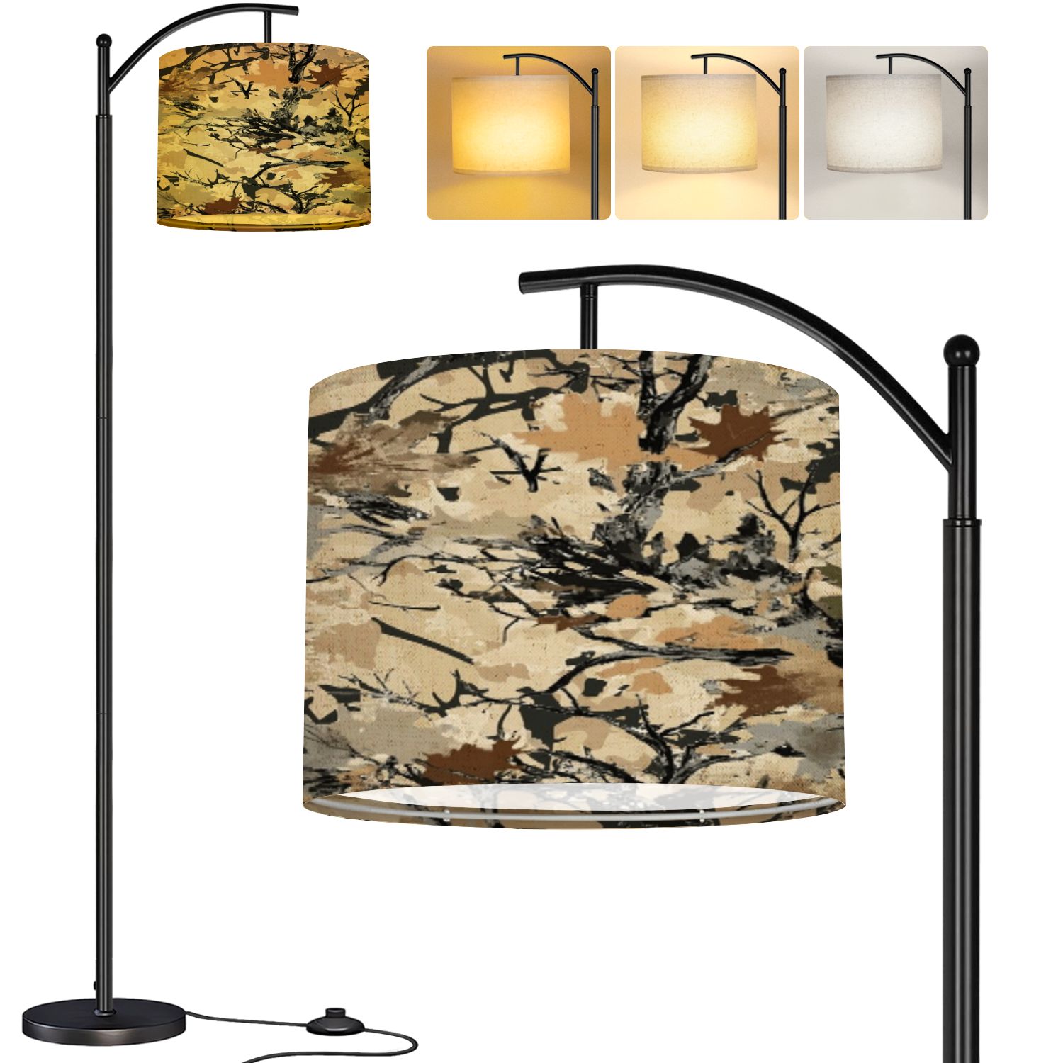 Arc Floor Lamp Tree forest camouflage seamless pattern design pattern ...
