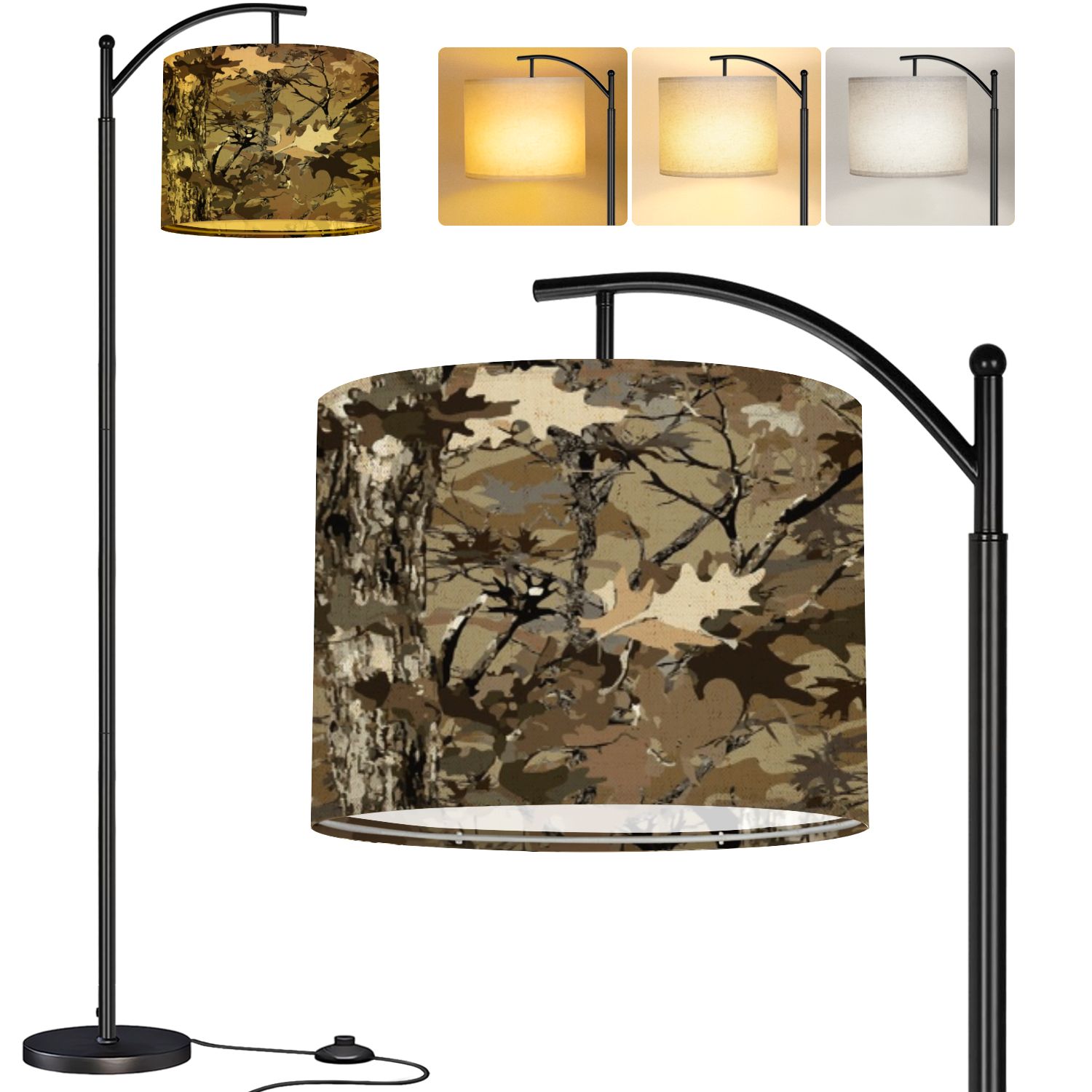 Arc Floor Lamp Tree forest camouflage seamless pattern design pattern ...