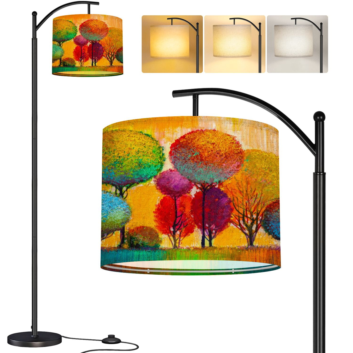 Arc Floor Lamp Trees oil painting artistic Tall Modern Standing Lamp ...