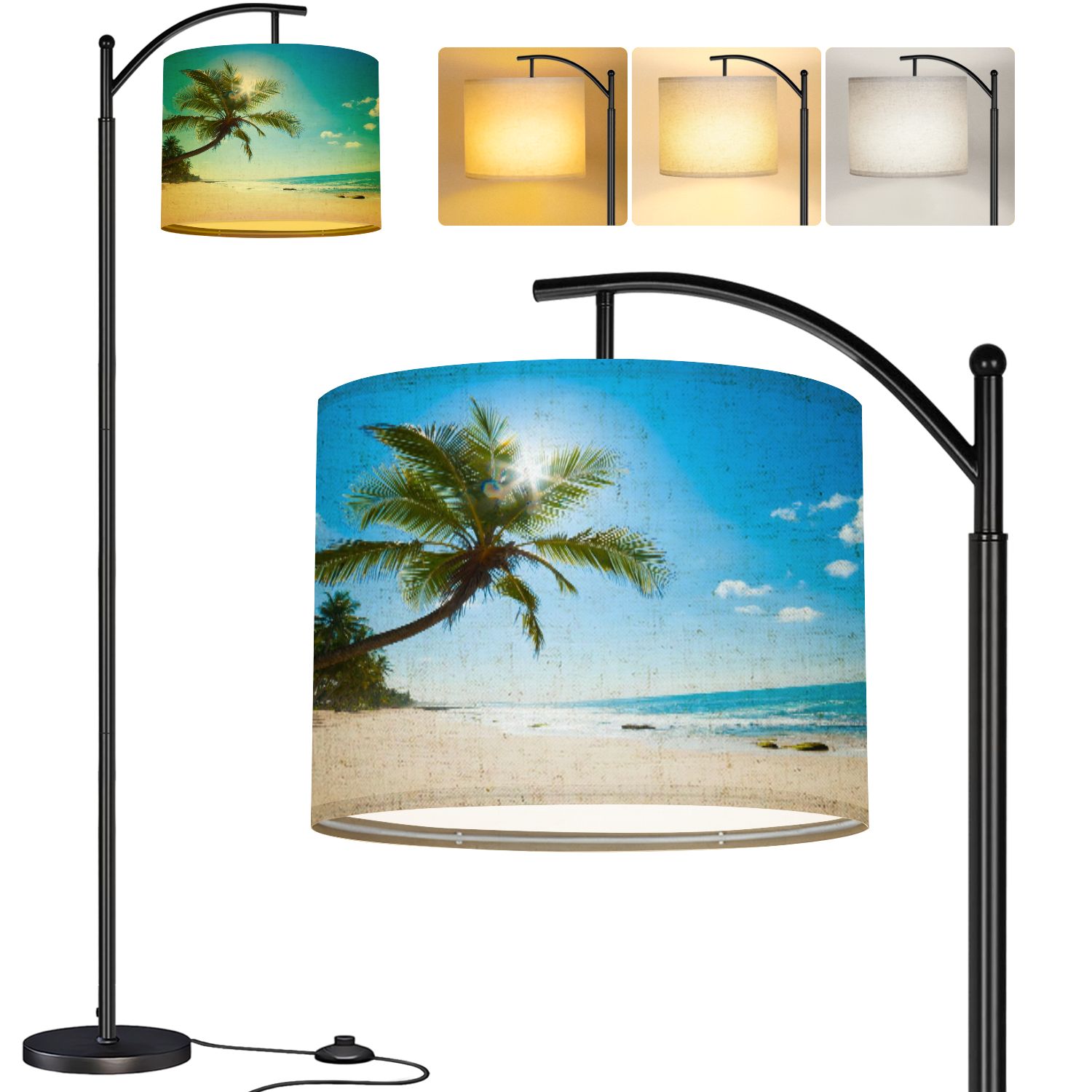 Arc Floor Lamp Tropical beach Tall Modern Standing Lamp LED Adjustable ...