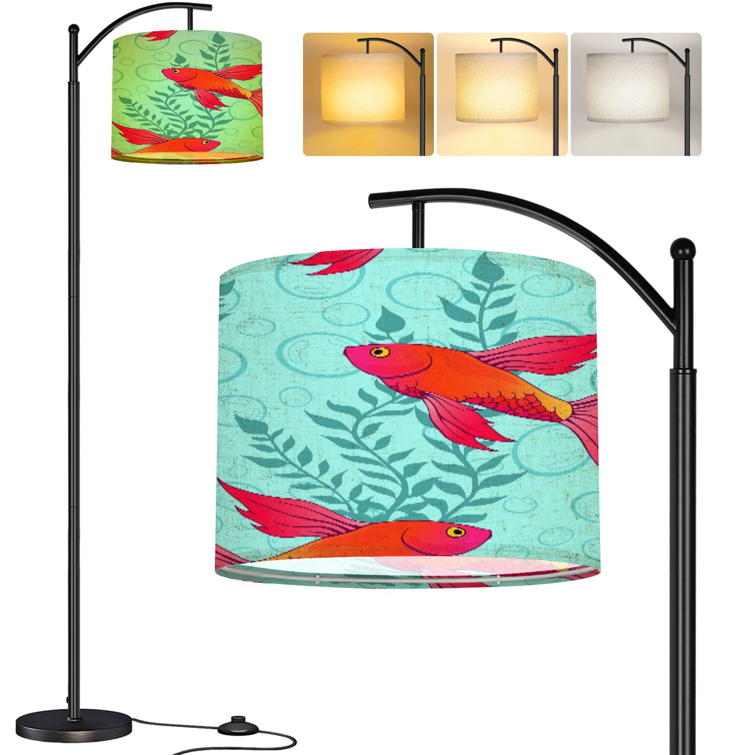 Arc Floor Lamp Tropical coral fishes seaweed seamless pattern Exotic ...
