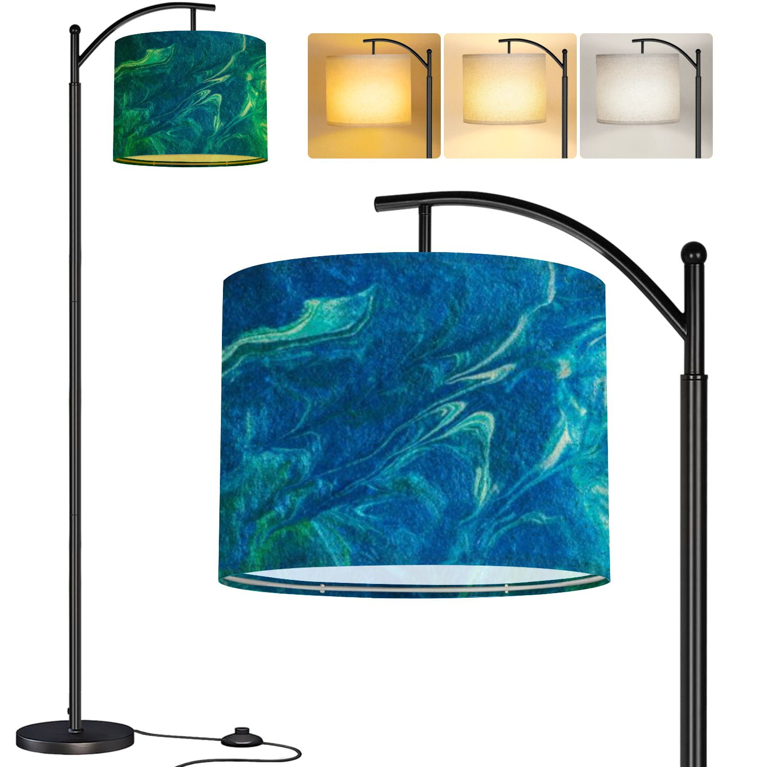 Arc Floor Lamp Turquoise blue abstract technique fluid art liquid art ...