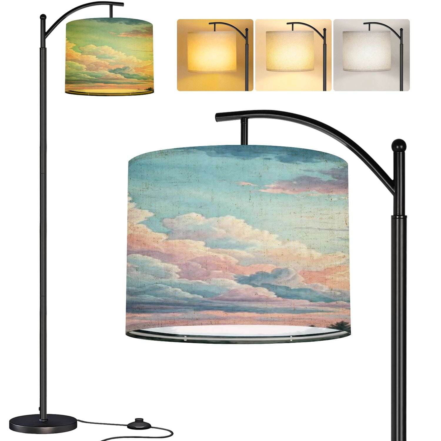 Arc Floor Lamp Vibrant clouds reflect warm hues enhancing picturesque ...