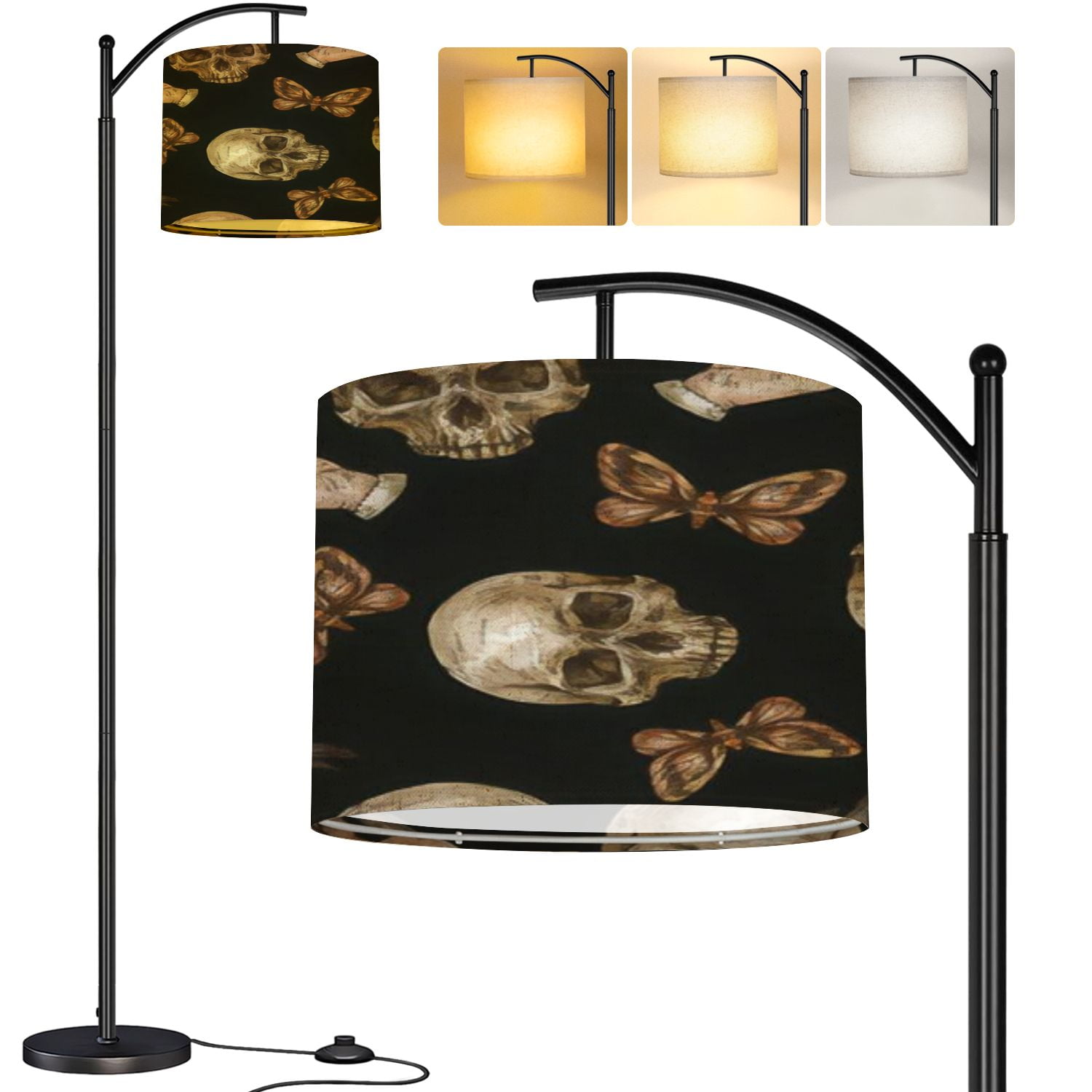 Arc Floor Lamp Vintage mystic skull vintage seamless witch hands ...