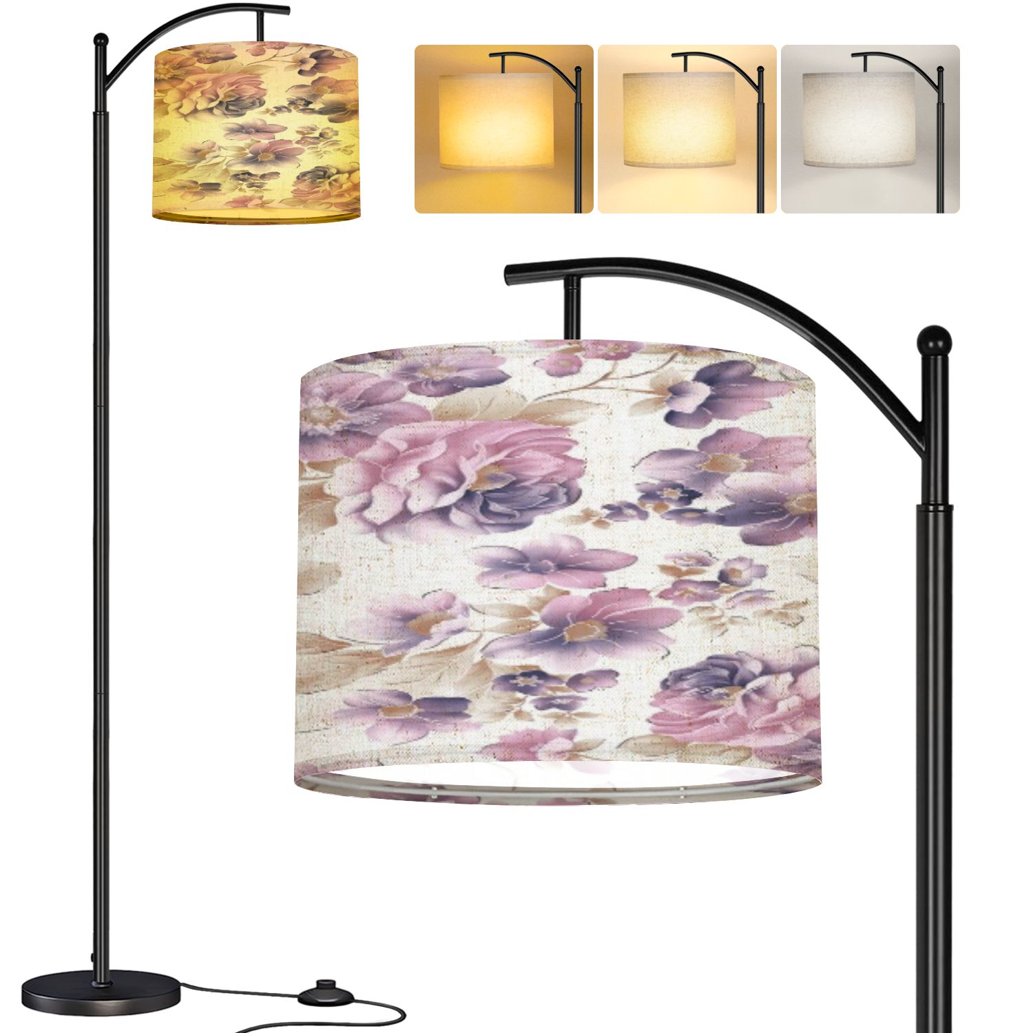 Arc Floor Lamp Watercolor brush stroke grunge stripes seamless Retro ...