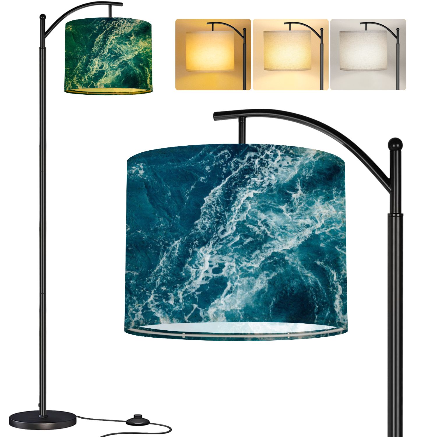 Arc Floor Lamp Wave formation adriatic Sea Tall Modern Standing Lamp ...